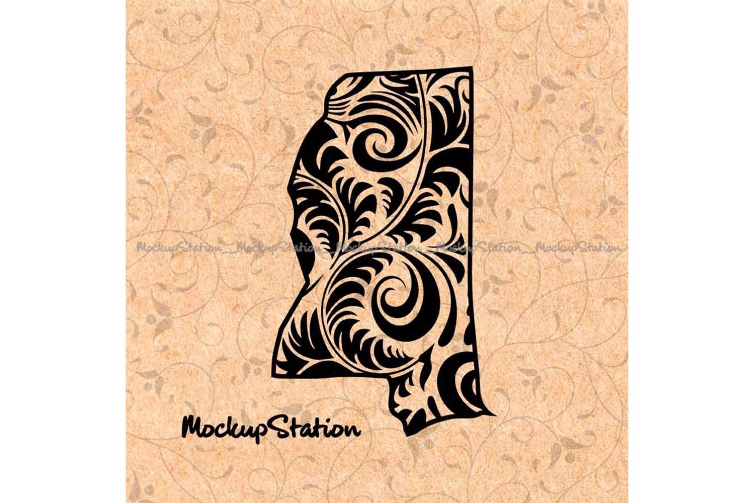 Mississippi Mandala SVG, MS State Floral Decor PNG Cut File