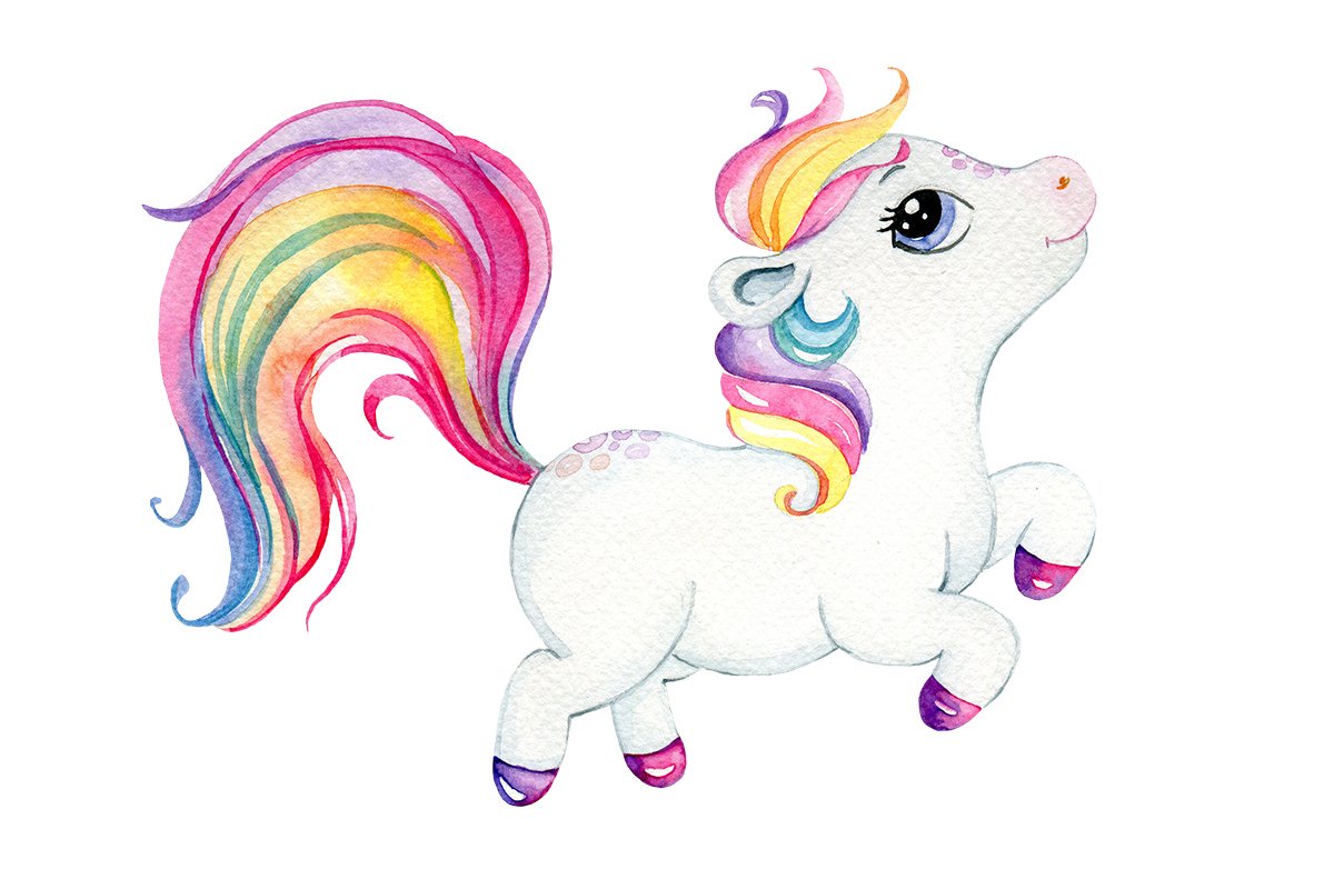 Watercolor Baby Unicorns Clipart,Pony clipart, Nursery Art (811689 ...