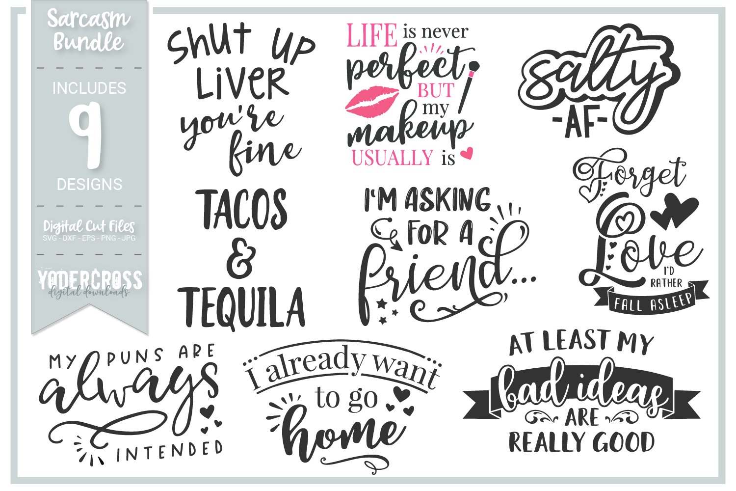 Adult Quotes SVG Bundle - 9Sarcastic SVGs (184456) | Cut Files | Design ...