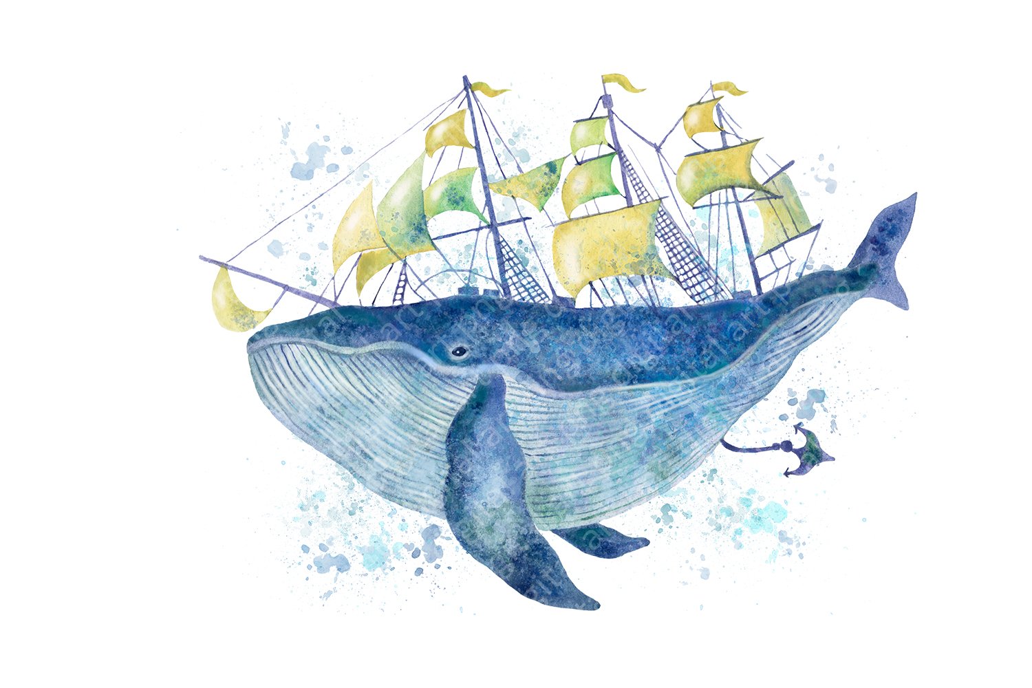 Sea creatures, Sea prints, watercolor drawings (737860) | Characters ...