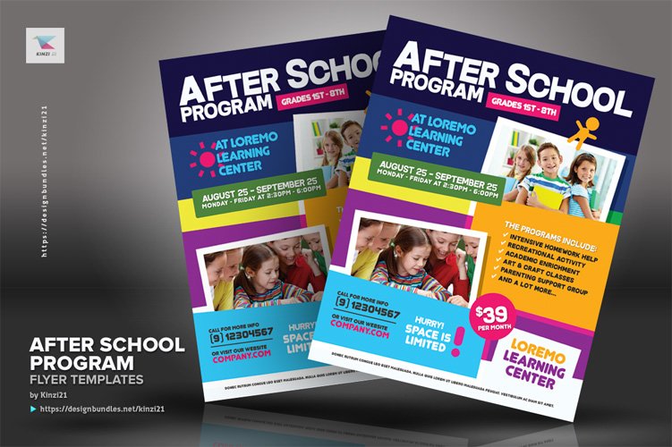 After School Program Flyer Templates (323357) | Flyers | Design Bundles