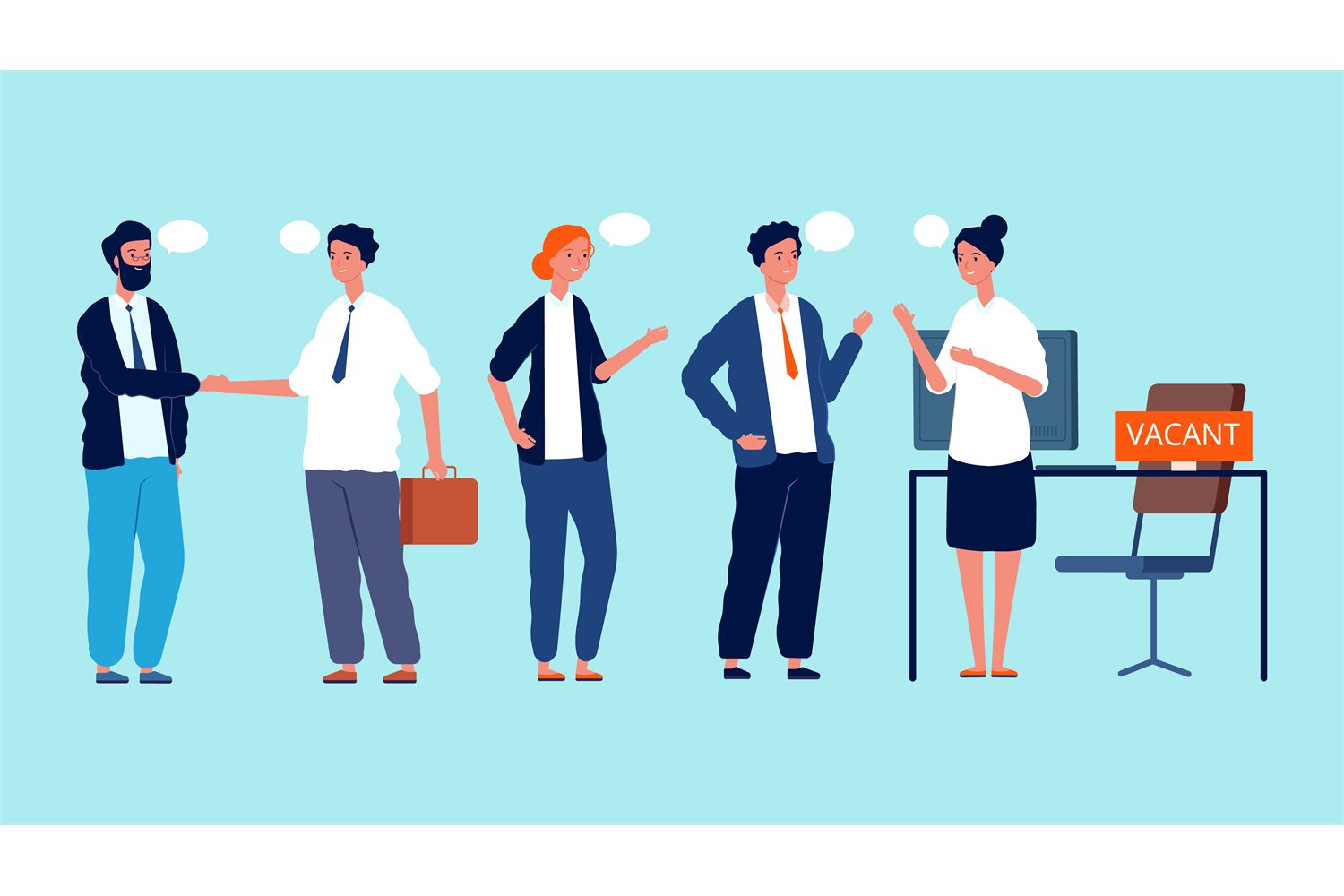 People waiting for interview. Vacant position, hiring. Queue (1334238 ...