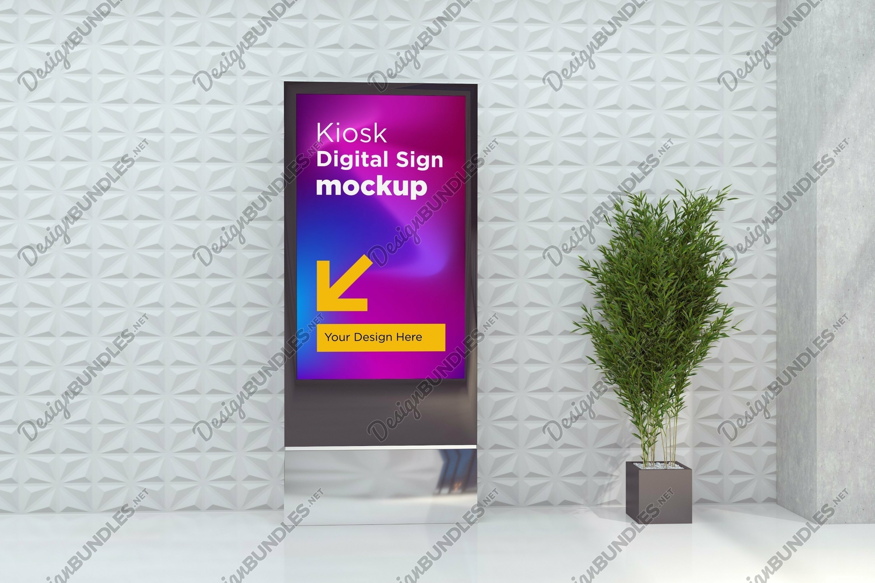 Kiosk Digital Sign Mockup (1459417) | Signage | Design Bundles