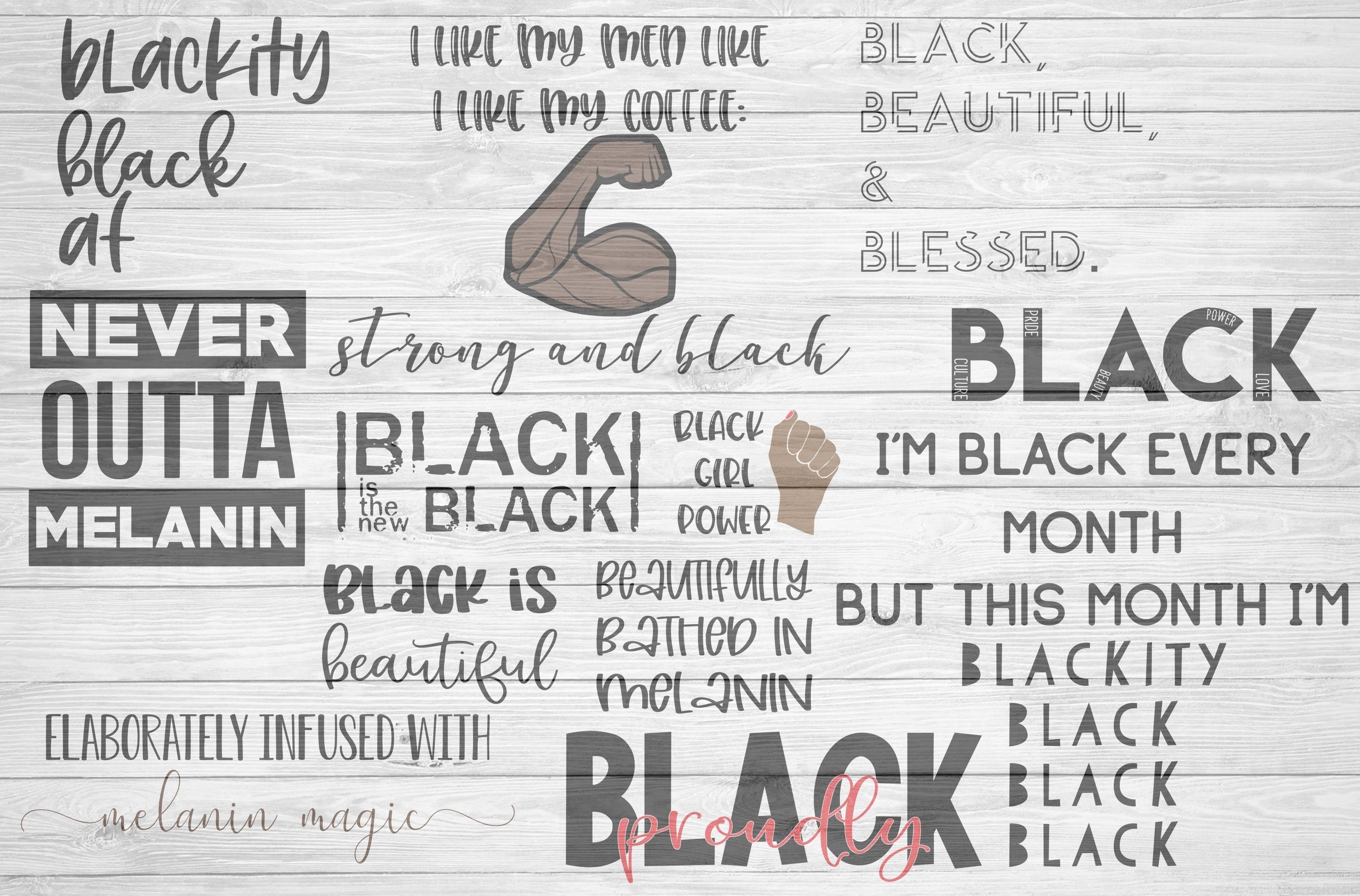 Melanin Magic Black Excellence/Black History Month SVG Bundl (1199153 ...