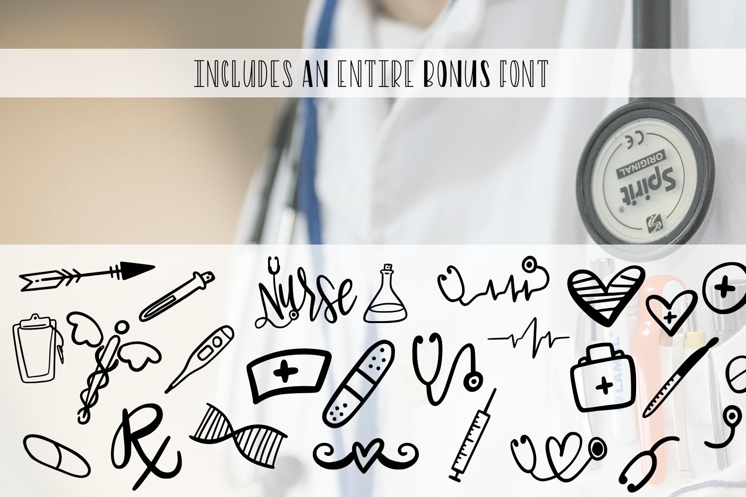 Rounds - A Nurse Font With Extras (50293) | Duo and Trios | Font Bundles