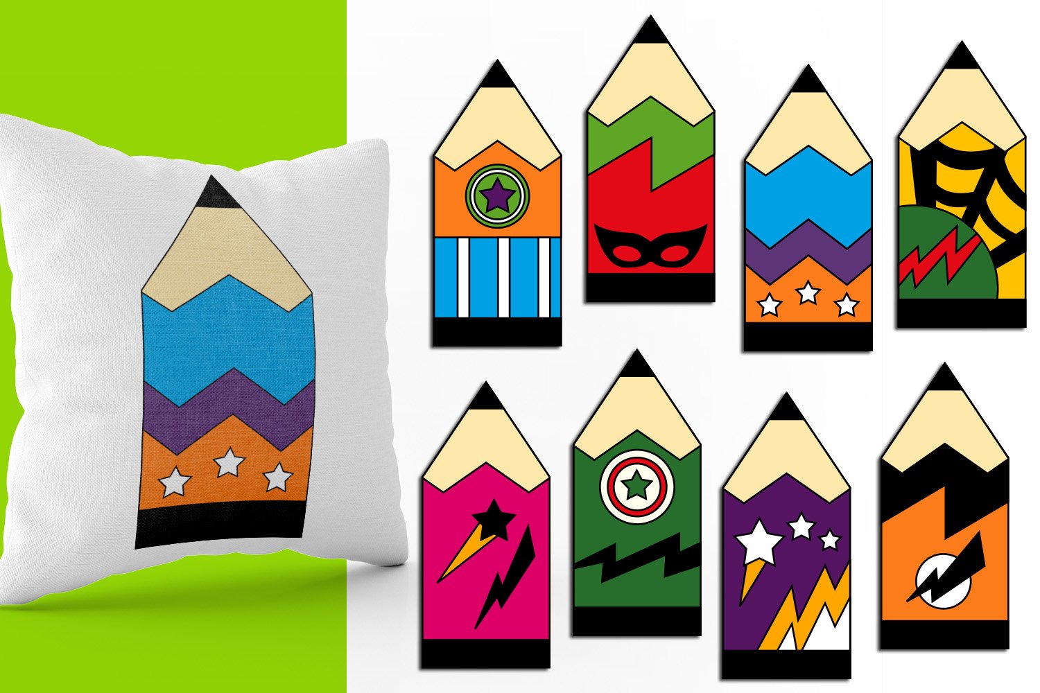 Superhero pencils graphics and illustrations (75298) | Illustrations ...