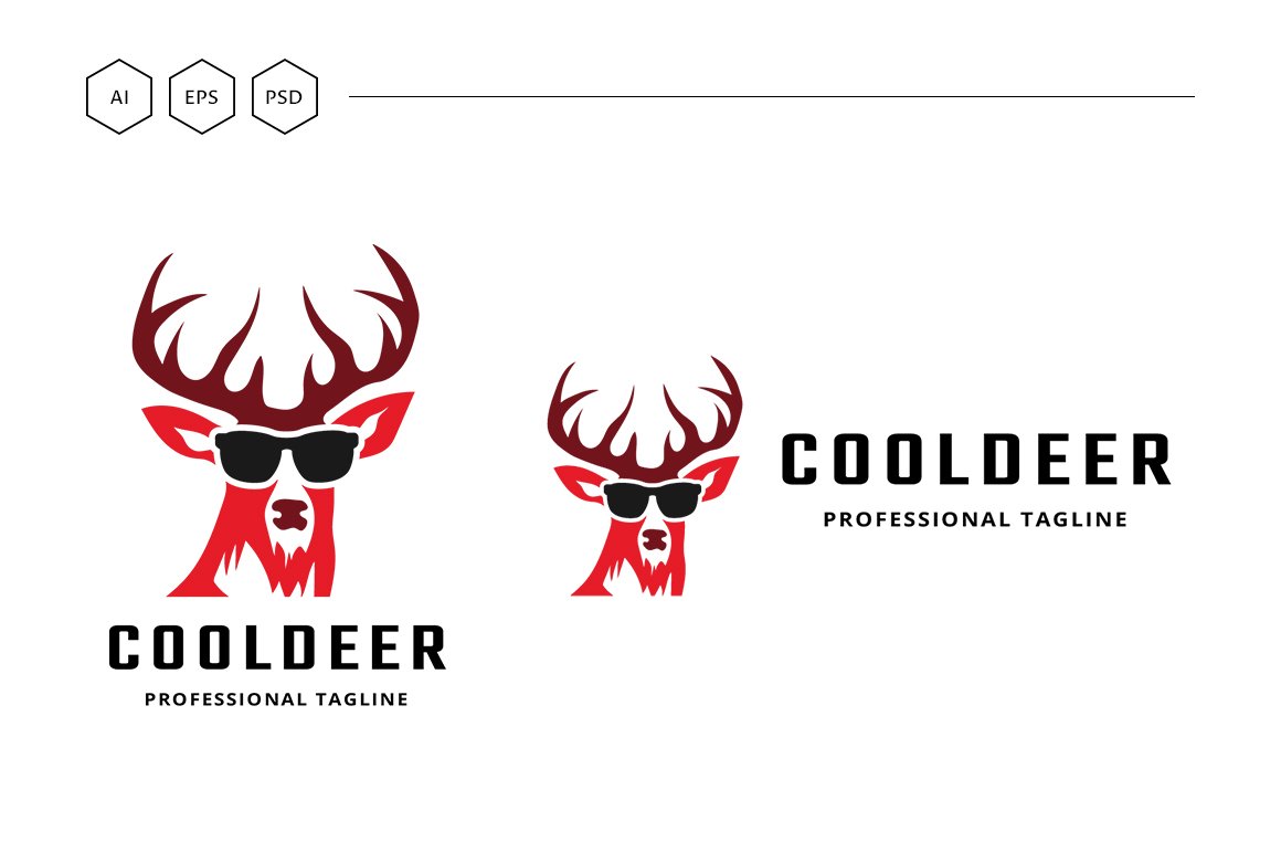 Cool Deer Logo (671381) | Logos | Design Bundles