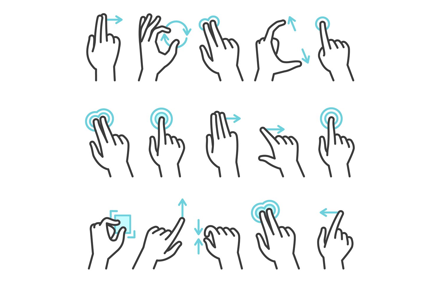 Phone hand gestures. Hand gesture for touchscreen devices, s (788210 ...