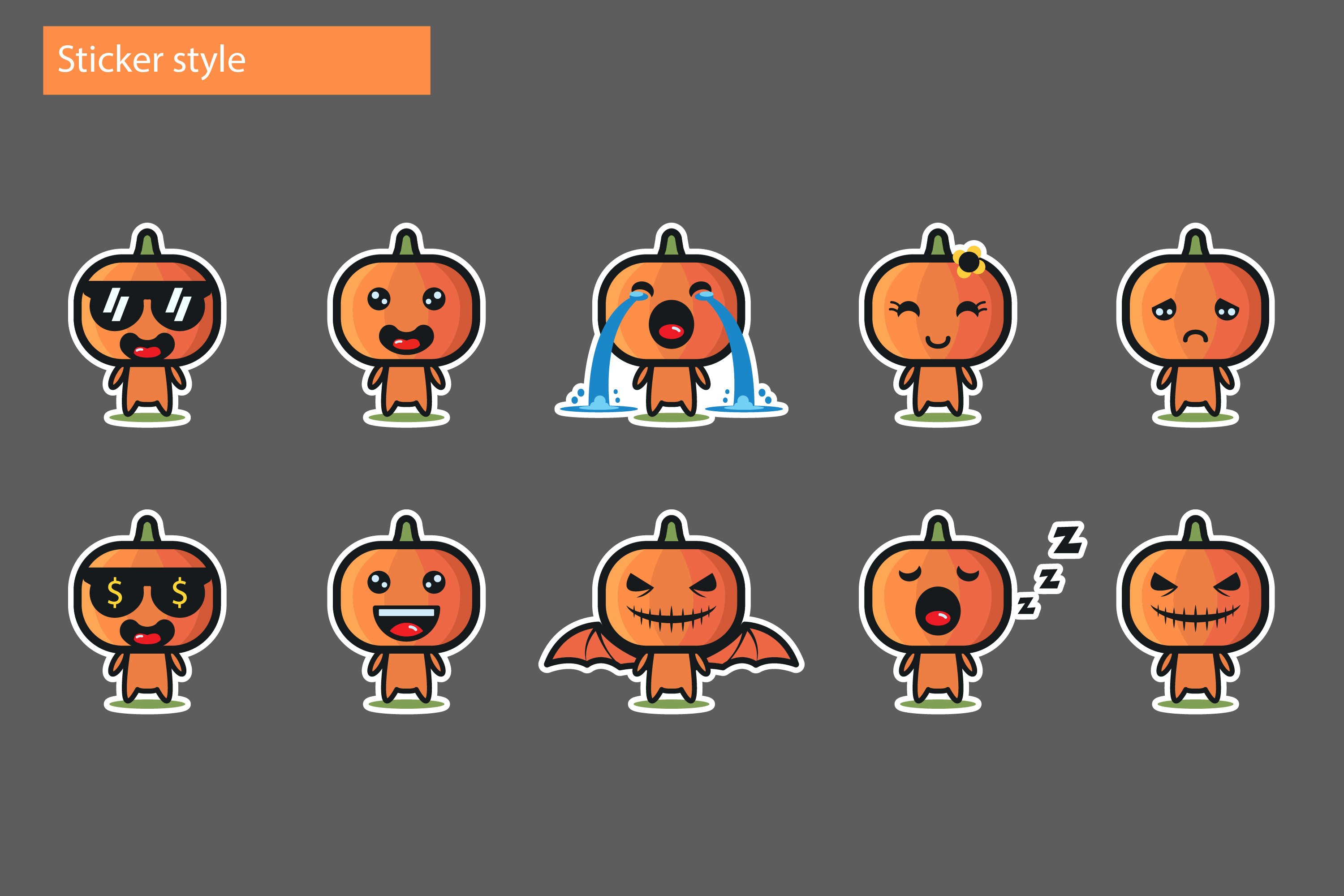 Cute character of halloween pumpkin (650698) | Characters | Design Bundles
