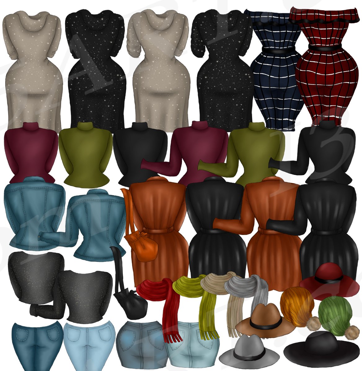 Custom Clipart DIY Customizable Autumn Fall Fashion Builder (363839 ...