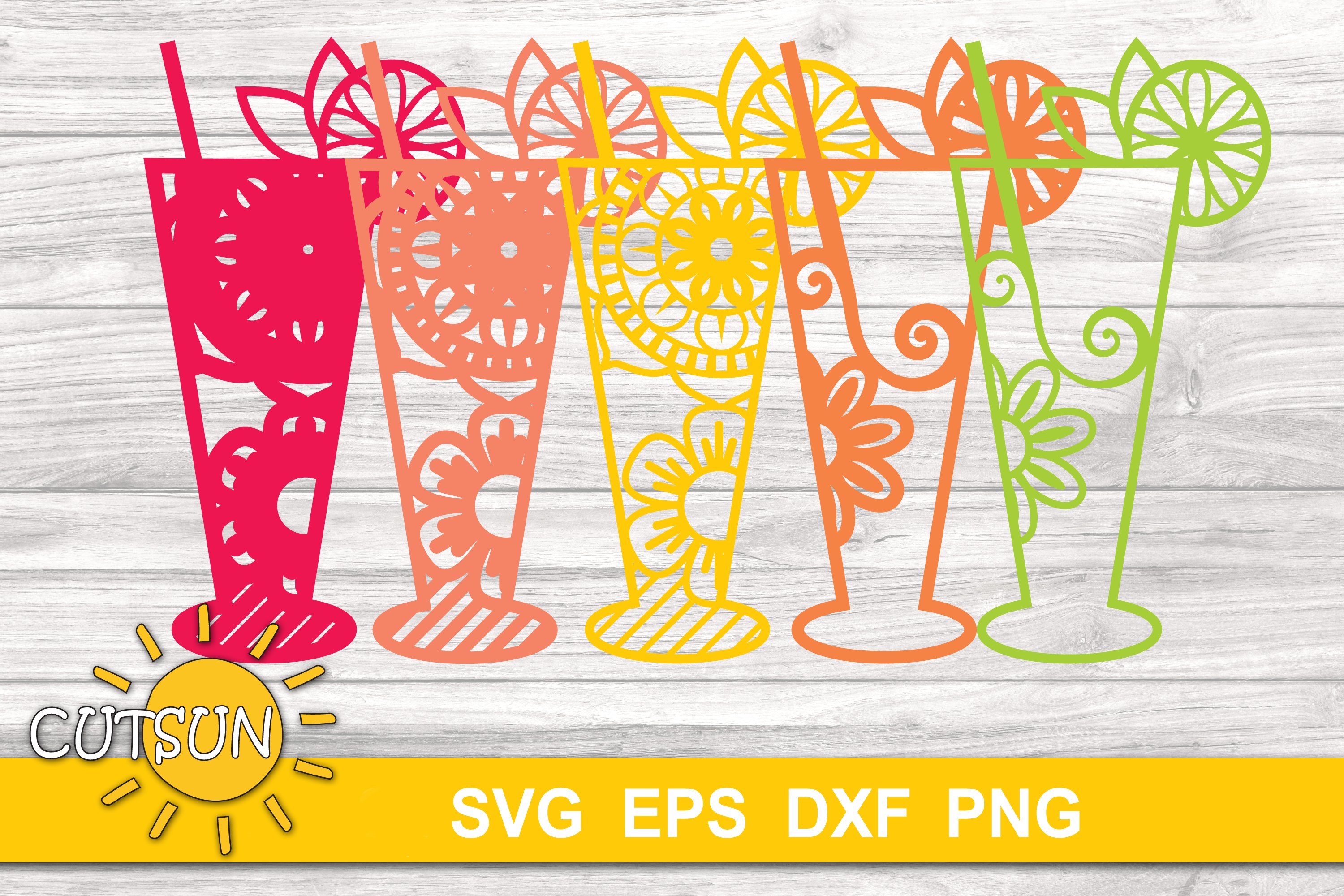 3D Layered Mandala Cocktail SVG cut file 5 layers | 6 (708459) | Cut ...