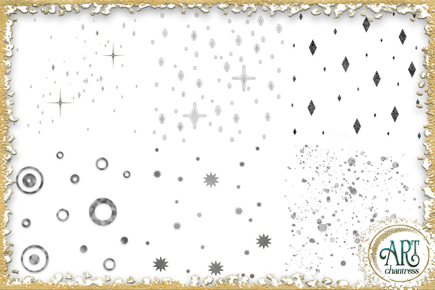 Luxury Silver Glitter Seamless Digital Papers,Border,Overlay (140937 ...