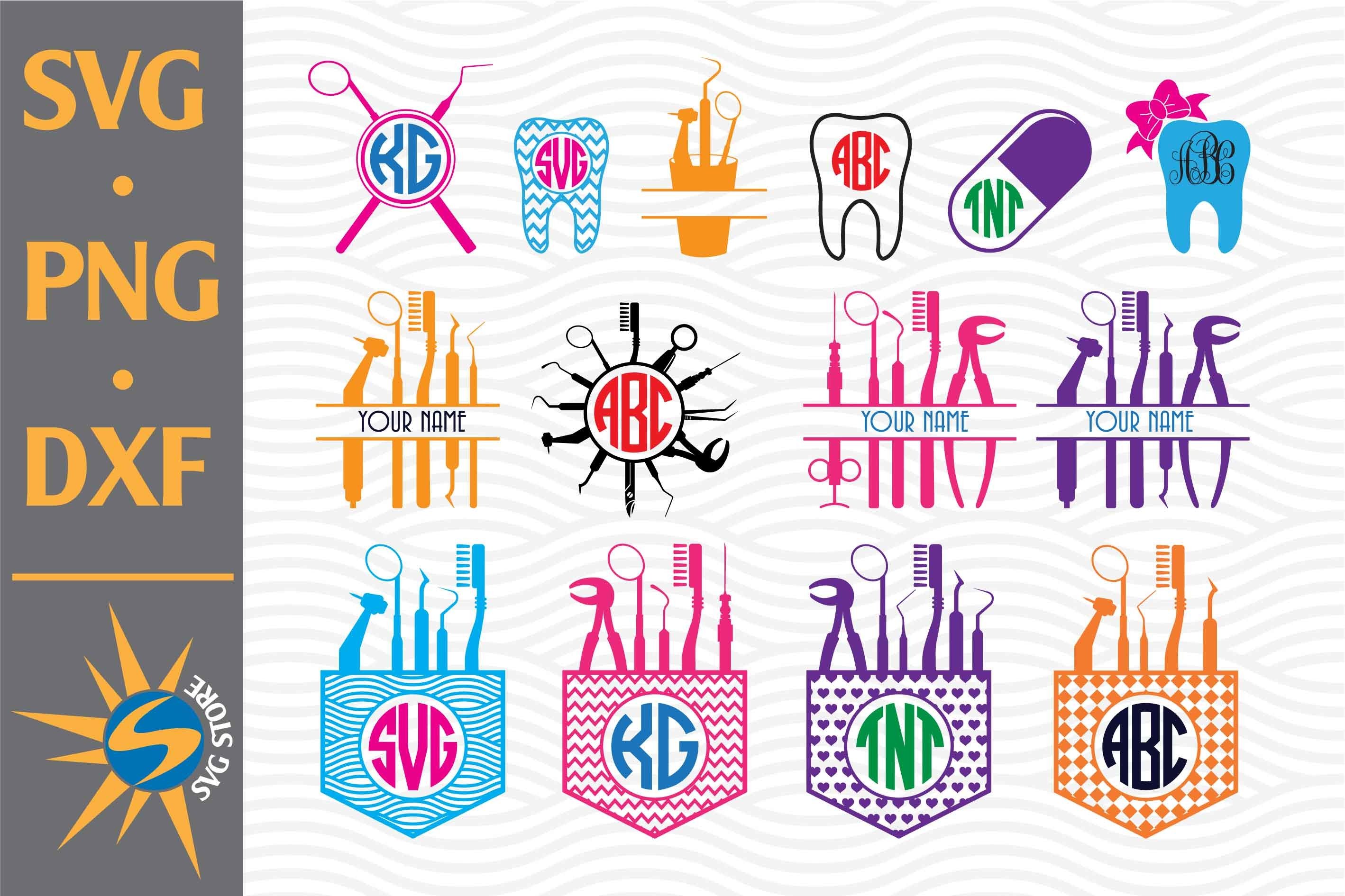Dentist Monogram SVG, PNG, DXF Digital Files Include (751525) | Cut ...