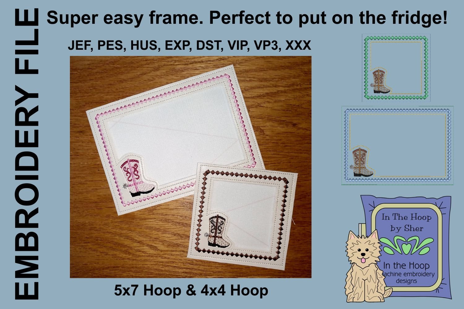 Cowboy Boot Picture Frames - 4 x 4 and 5 x 7 Hoops (521226 ...