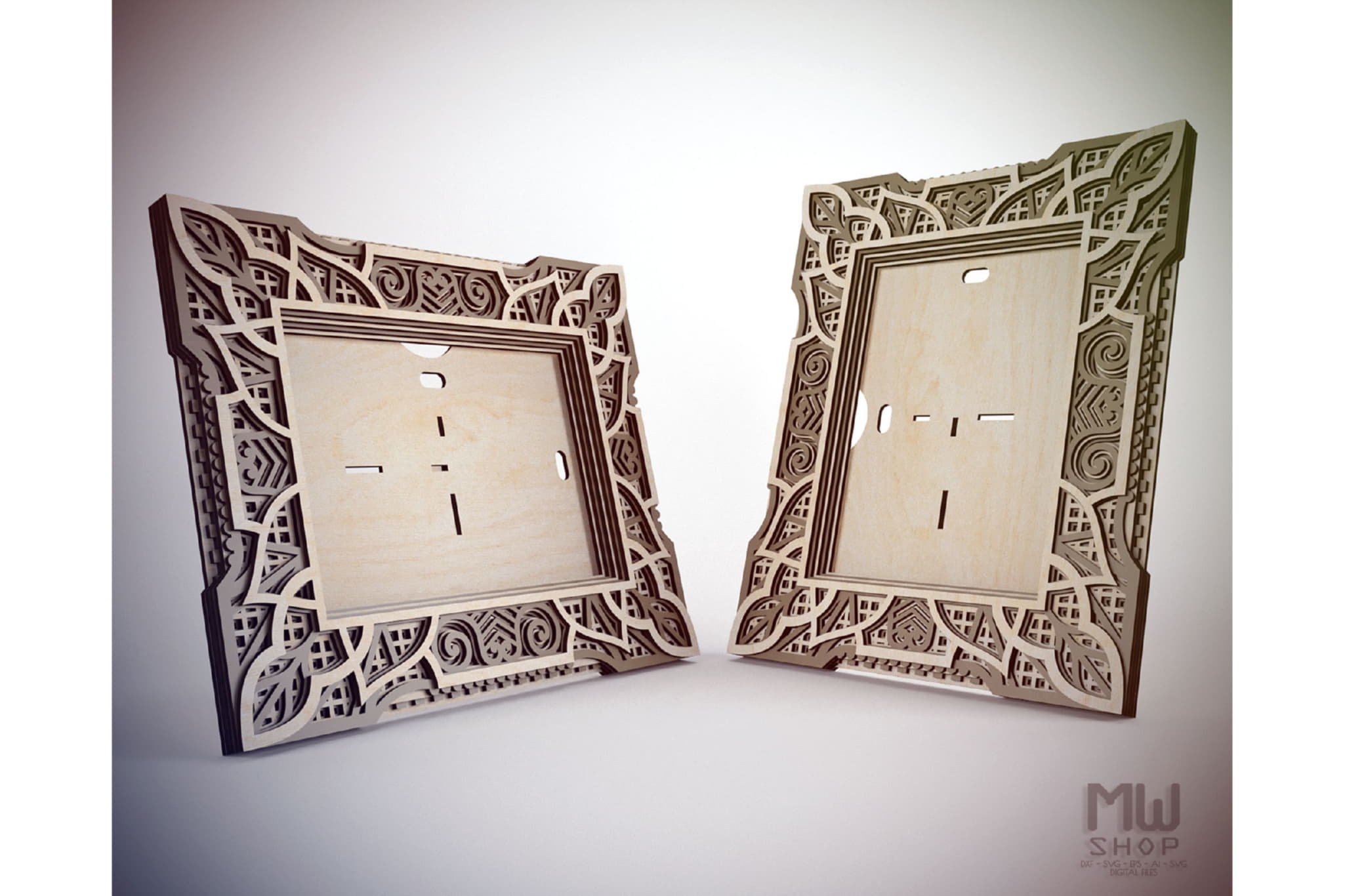 F20- Multilayer Photo Frame, Laser Cut 5x7 Photo Frame DXF (580024 ...