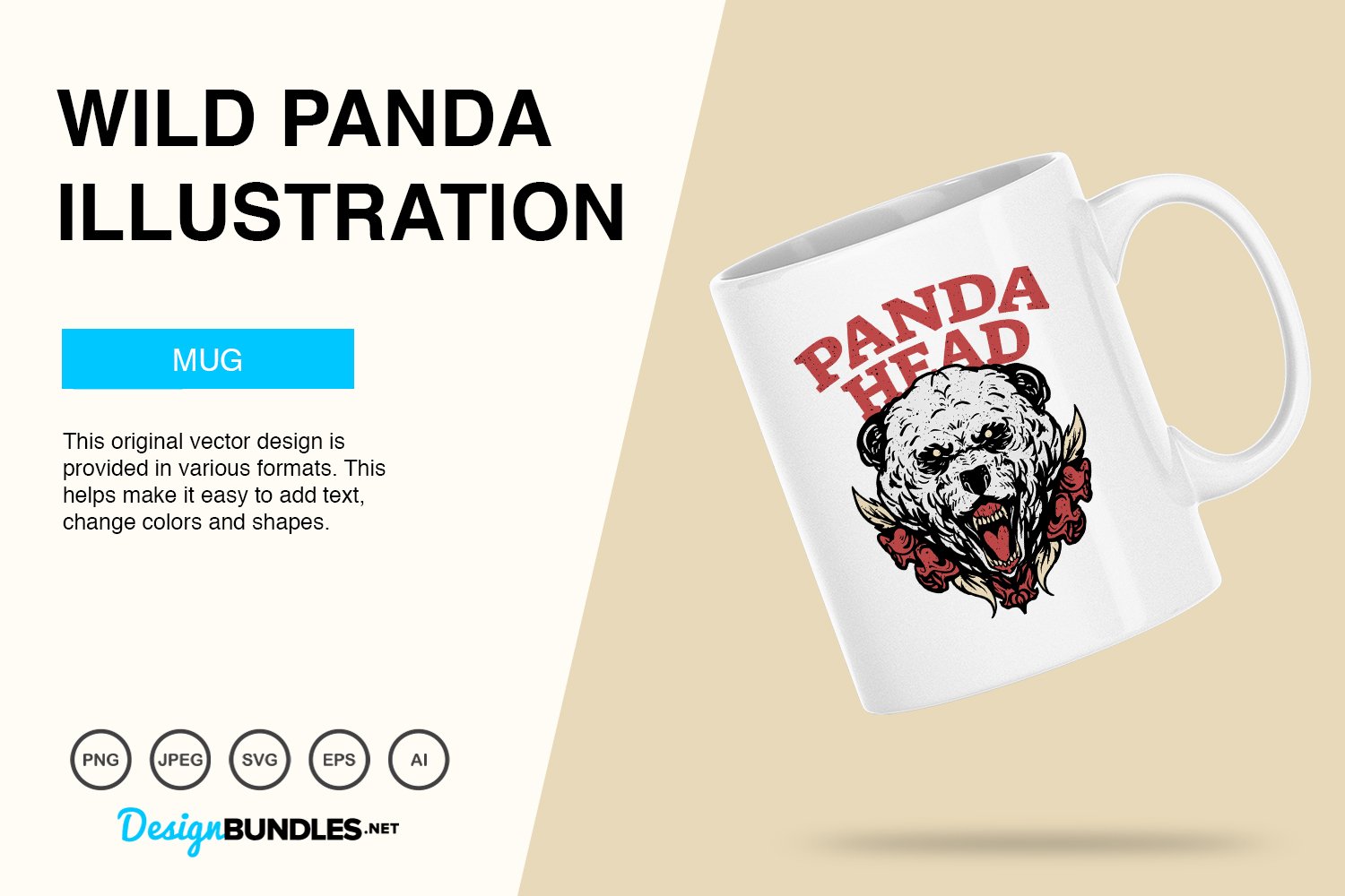 Panda Head Vector Illustration