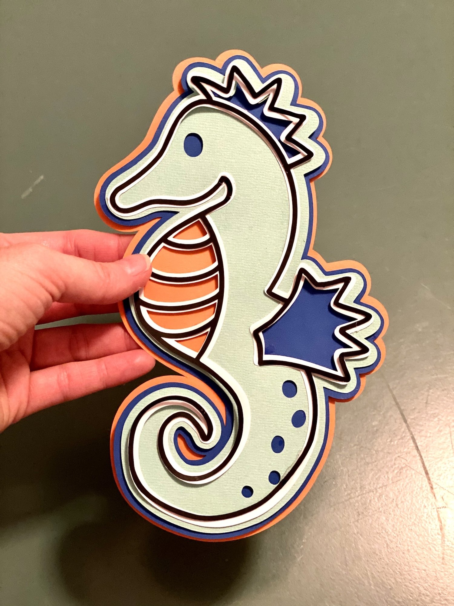 Seahorse 3D Layered Design