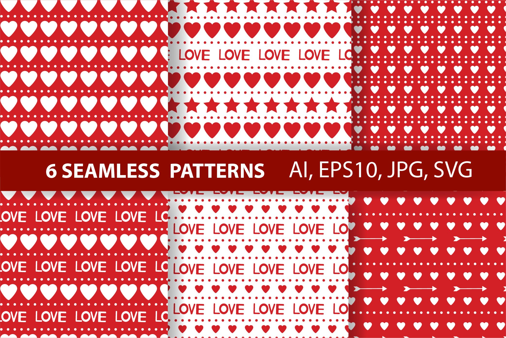 Hearts digital paper. Love digital paper. Valentine's Day. (1123312 ...