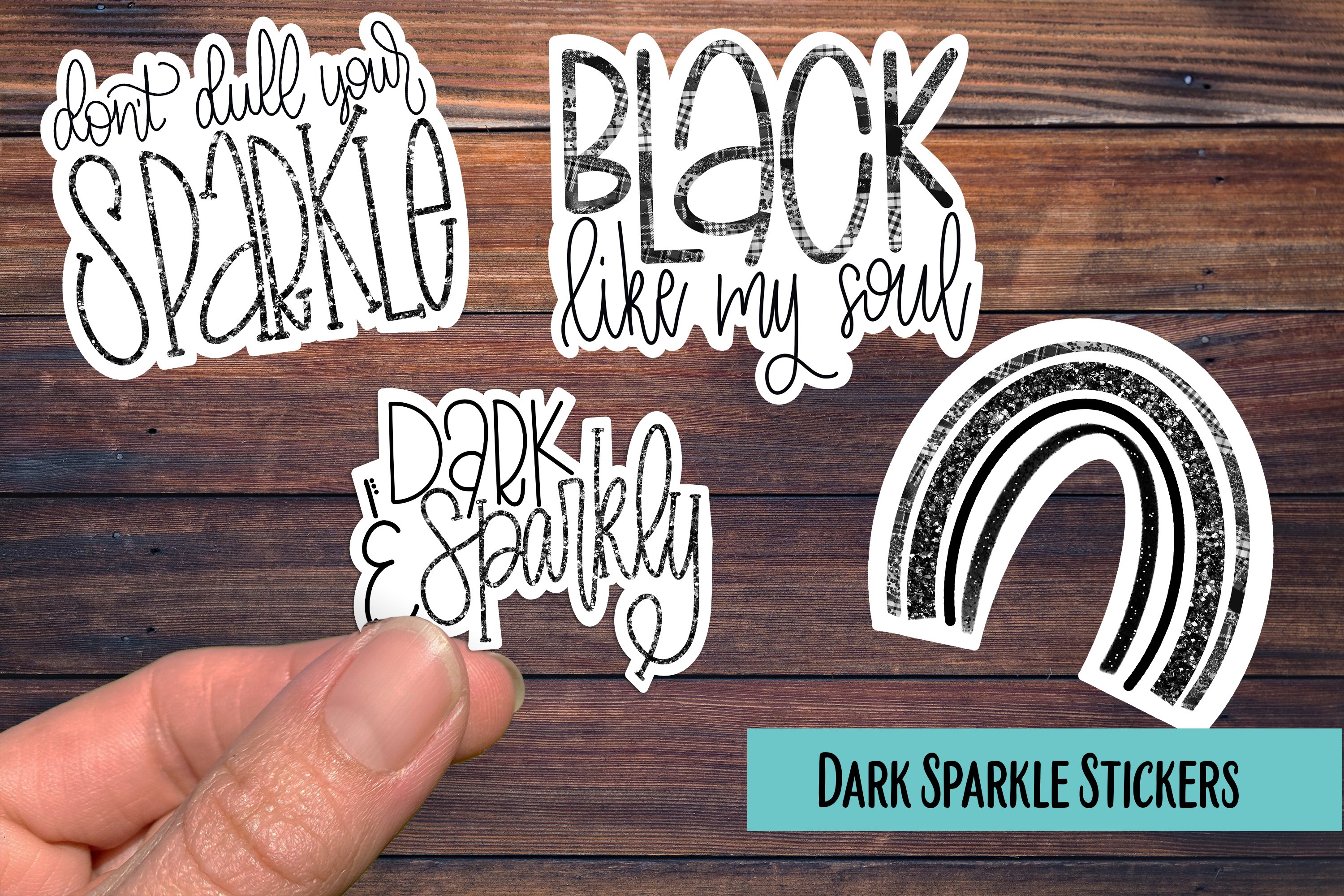 Dark Sparkle PNG Sticker Pack