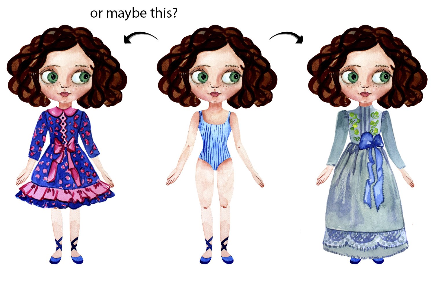Paper doll with clothes for changes (447386) | Illustrations | Design ...
