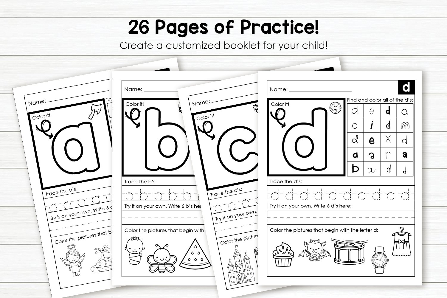 Alphabet Practice, Lowercase Letters