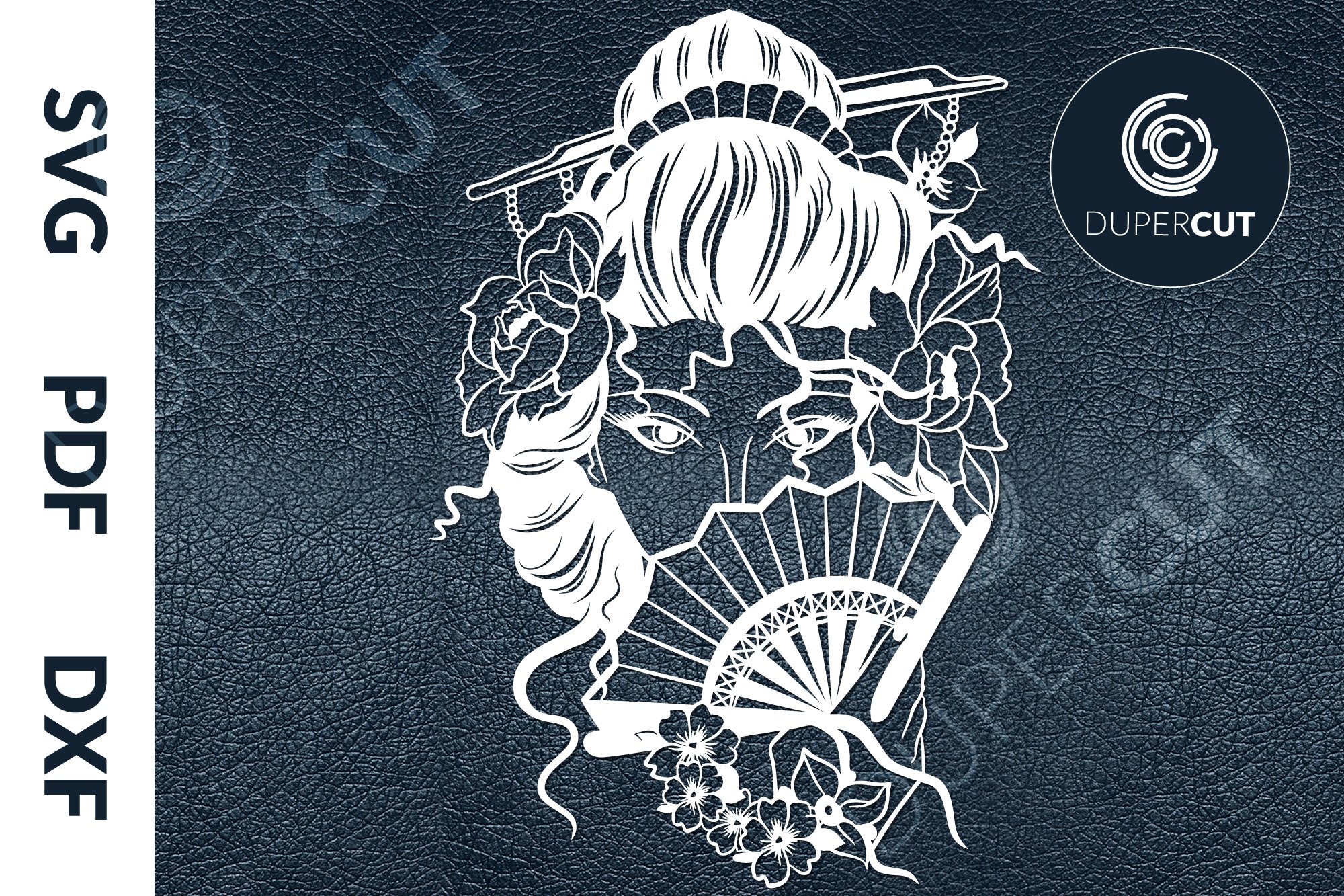 SVG / PDF / DXF Japanese Geisha, Papercutting Template (540124) | Paper ...