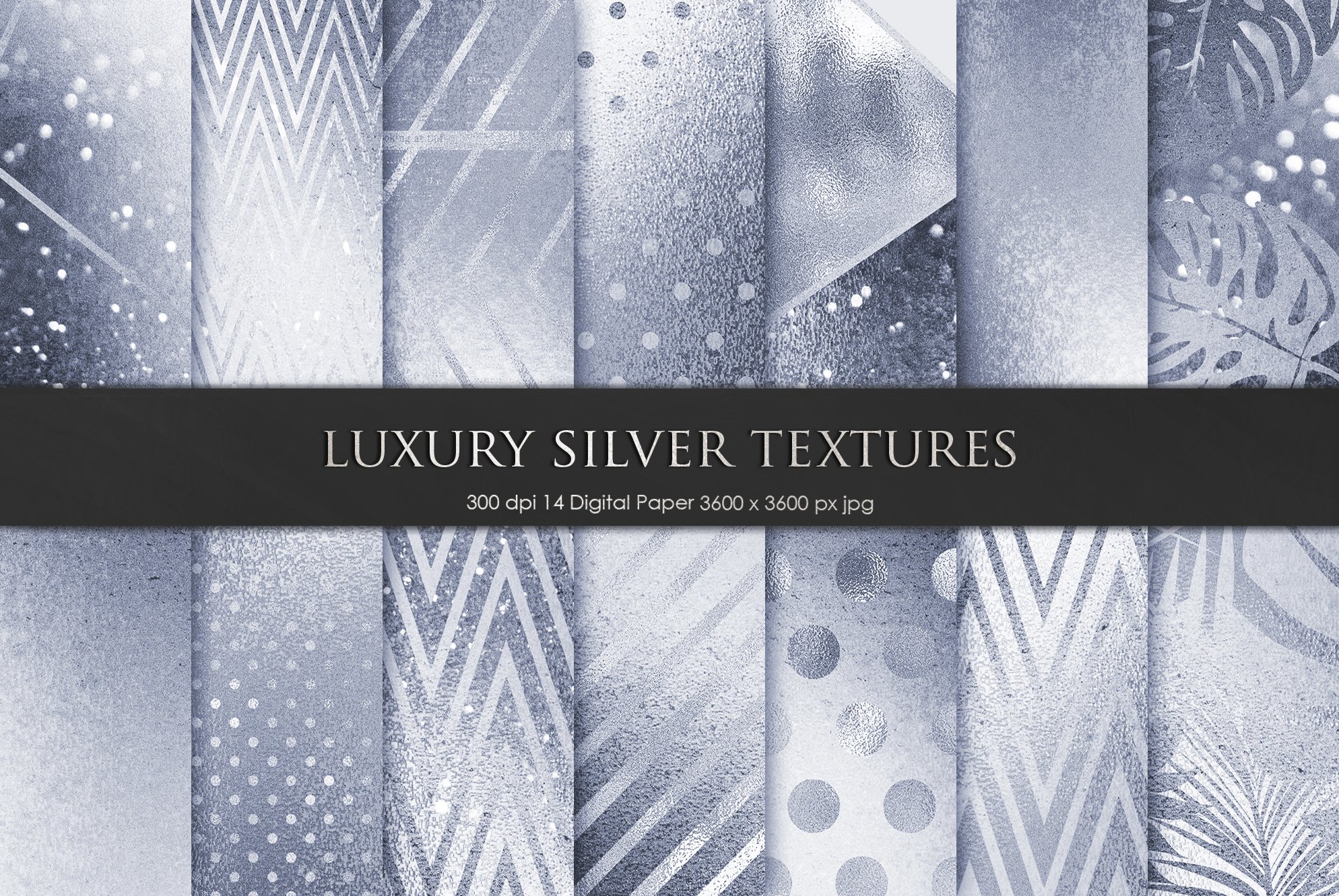 Silver and Blue Metallic Textures, Backgrounds