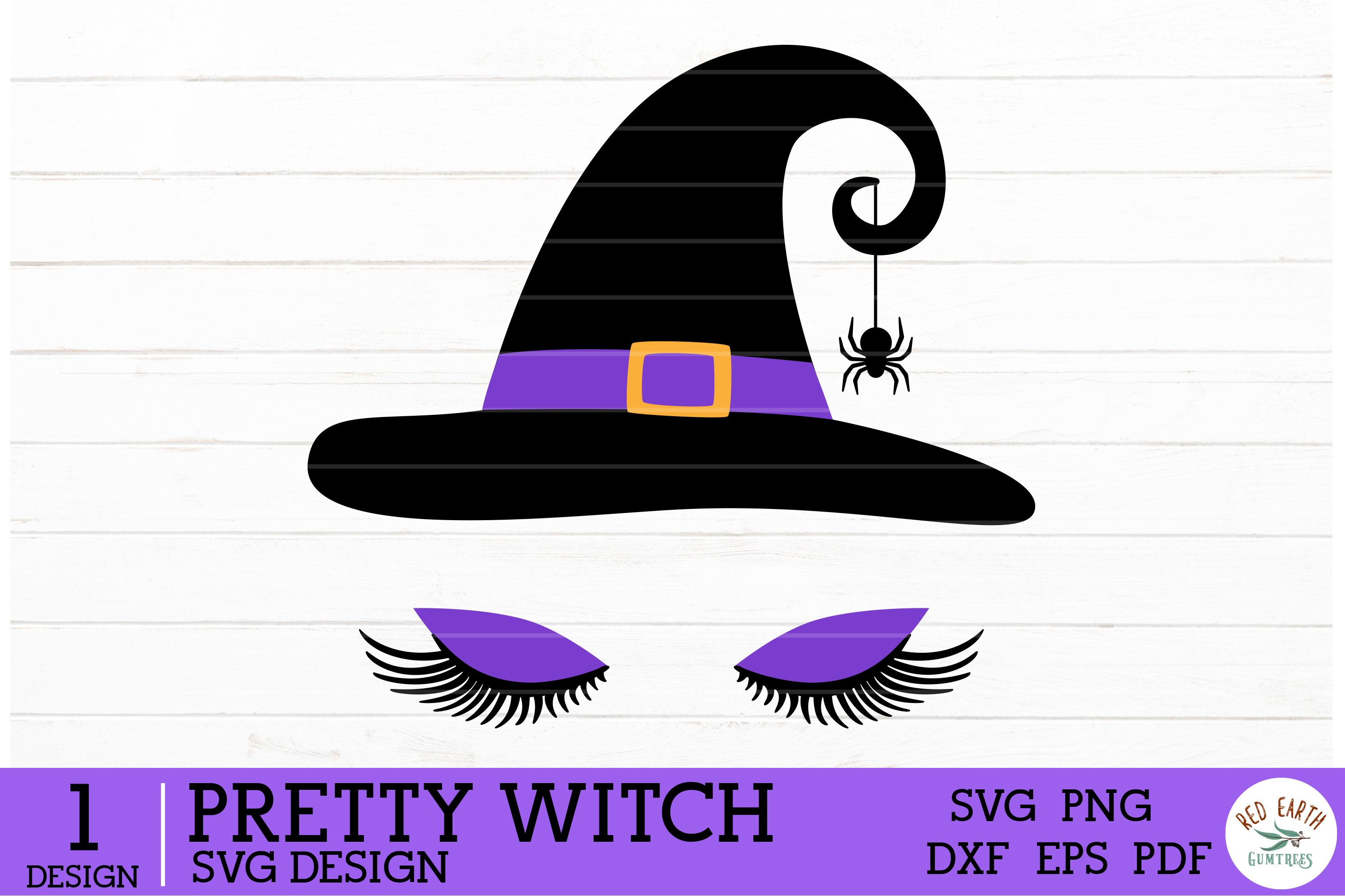 Witch with lashes and hat in SVG, DXF, PNG, EPS, PDF format (132058 ...