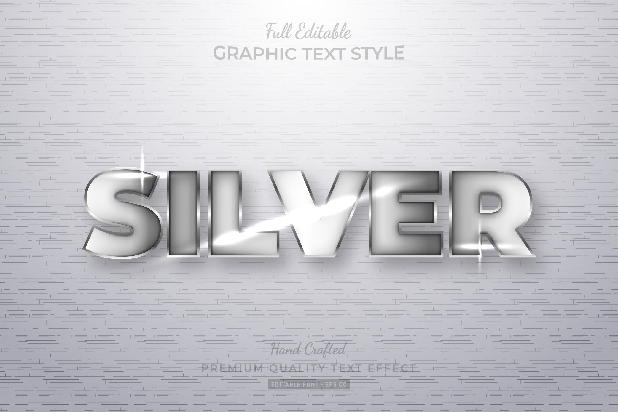 Silver Editable Text Style Effect Premium (966633) | Illustrator ...