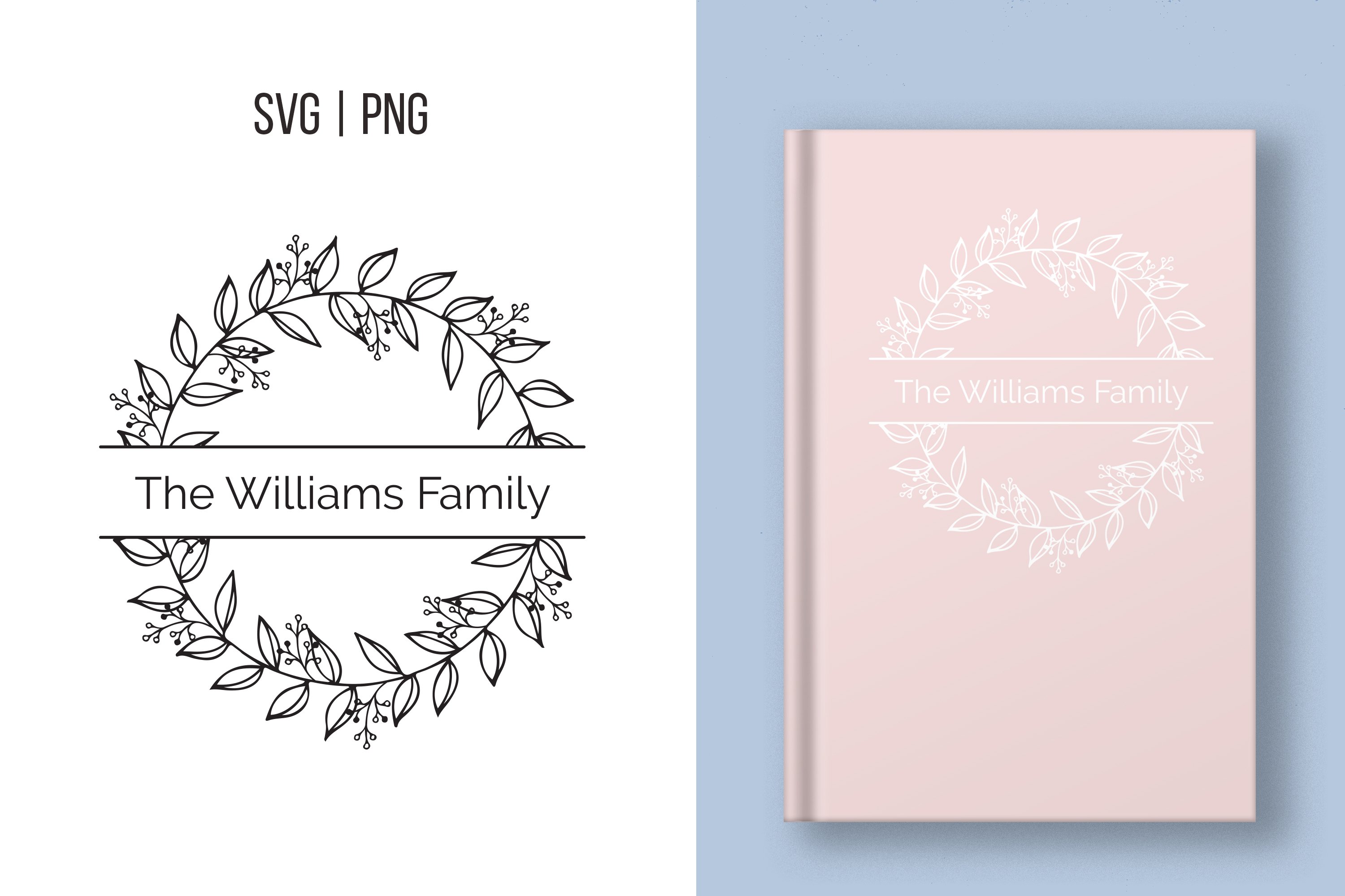 Wedding Monogram Frame SVG, Split Wreath Cut file (1239220) | Monograms ...