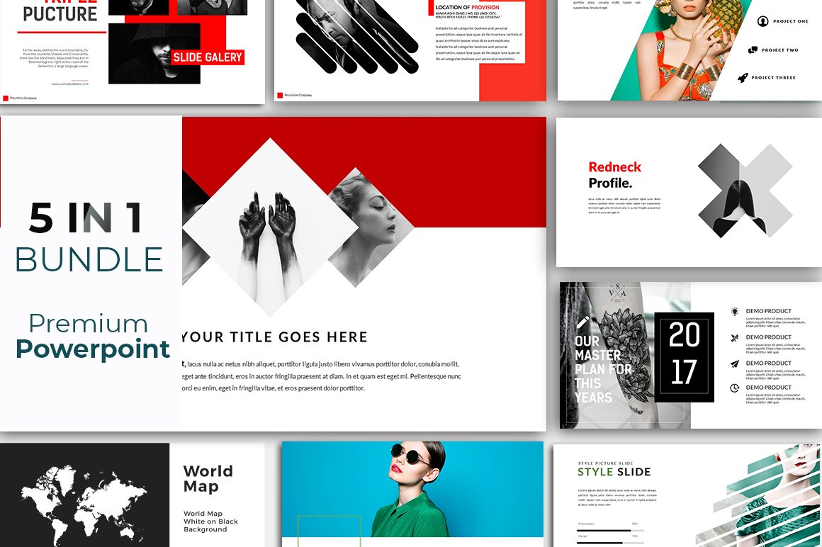 5 In 1 Powerpoint Bundle (136238) | Presentation Templates | Design Bundles