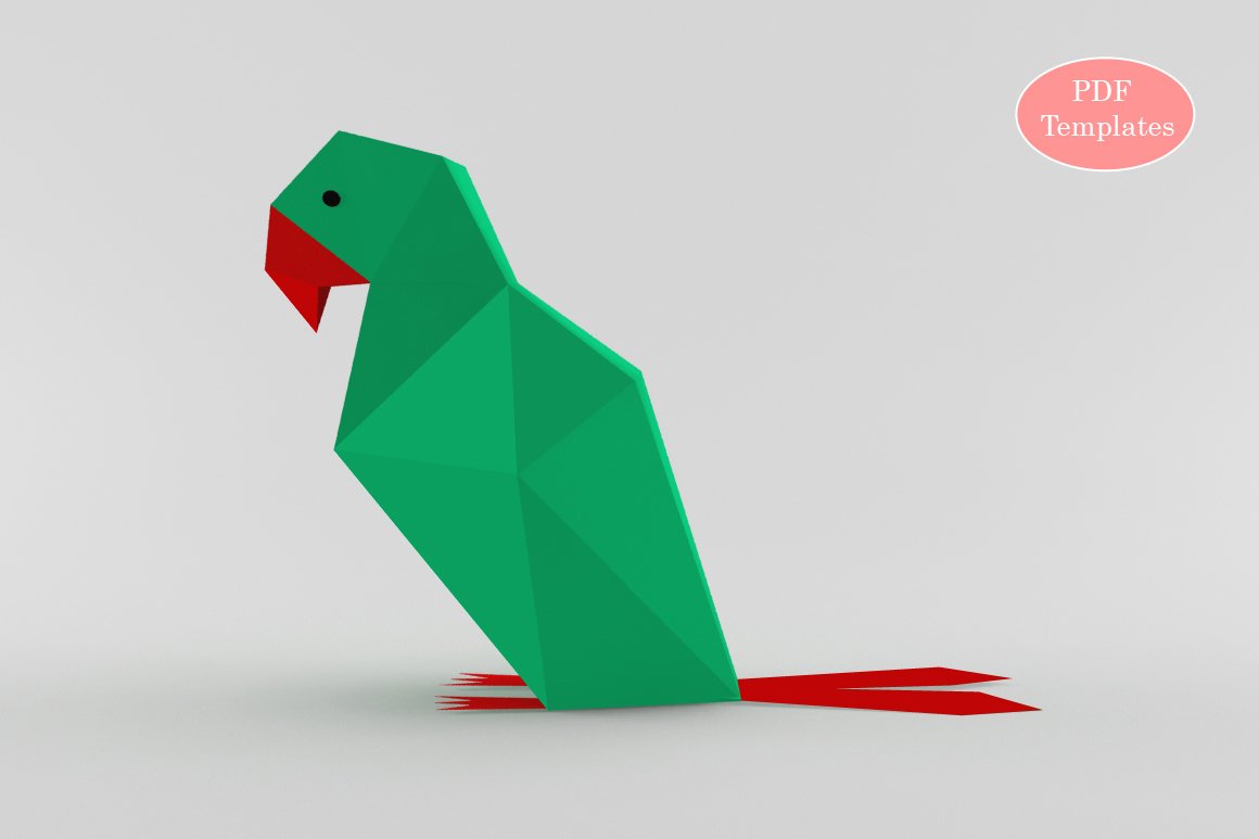 DIY Parrot - 3d papercraft (22437) | Printables | Design Bundles