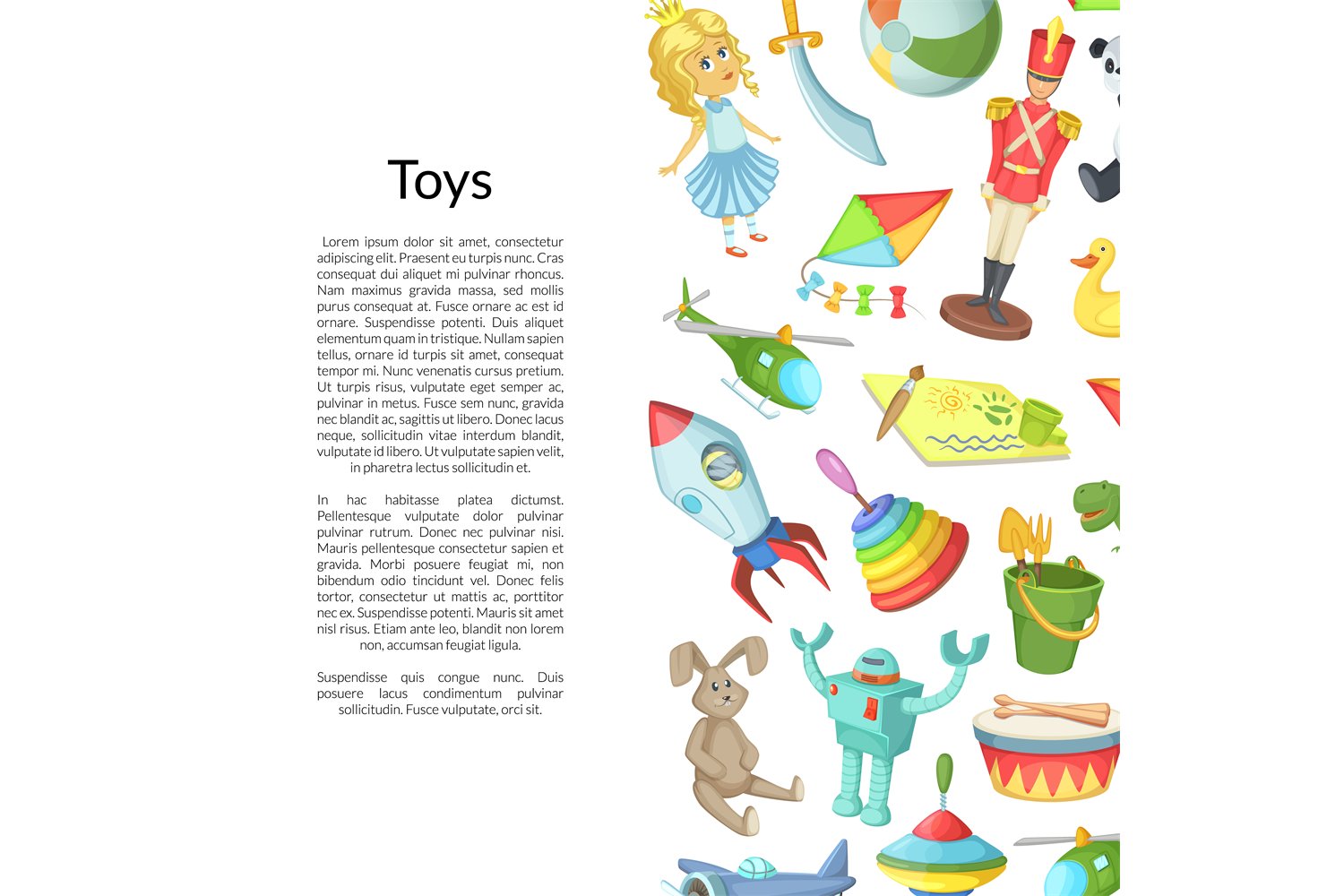 Vector cartoon children toys place for text (873871) | Illustrations ...