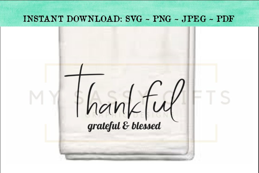 Thankful With Cross Thanksgiving Christmas SVG Design (179368) | SVGs ...