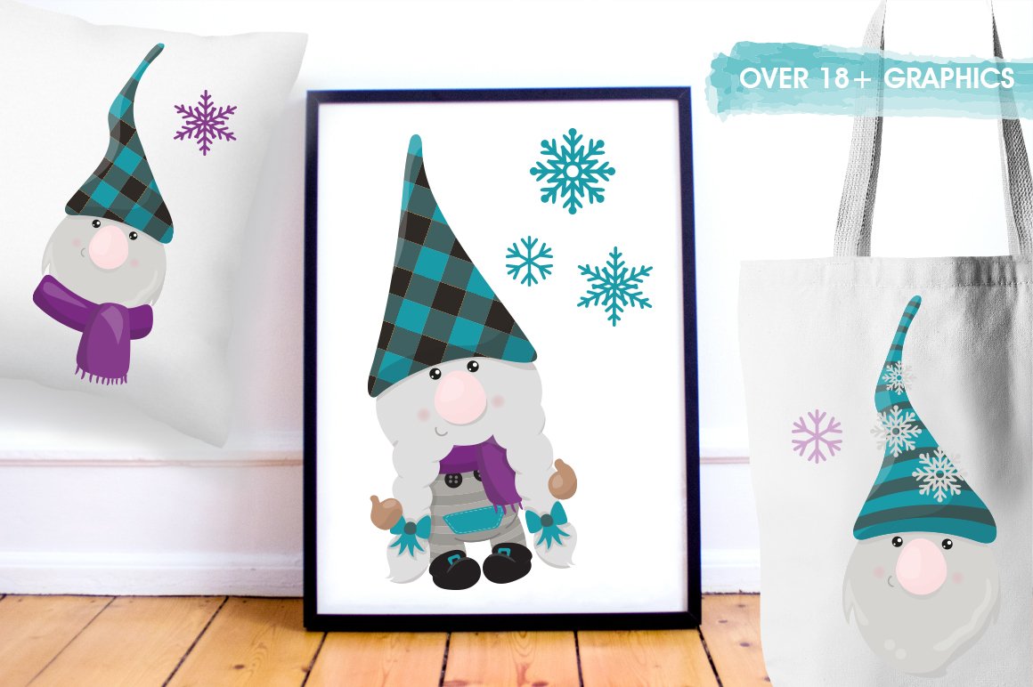 Winter Gnomes Graphics and illustrations