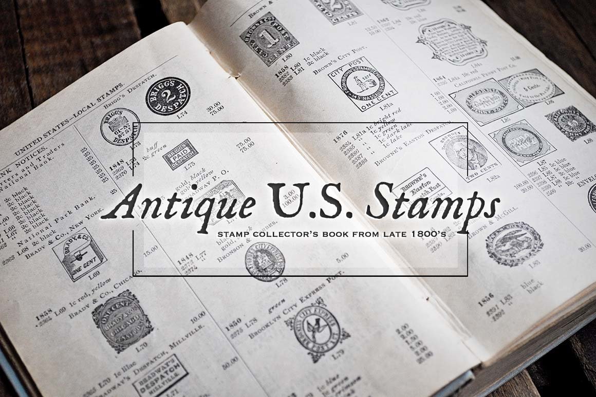 Antique US Stamp Graphics (12082) | Decorations | Design Bundles