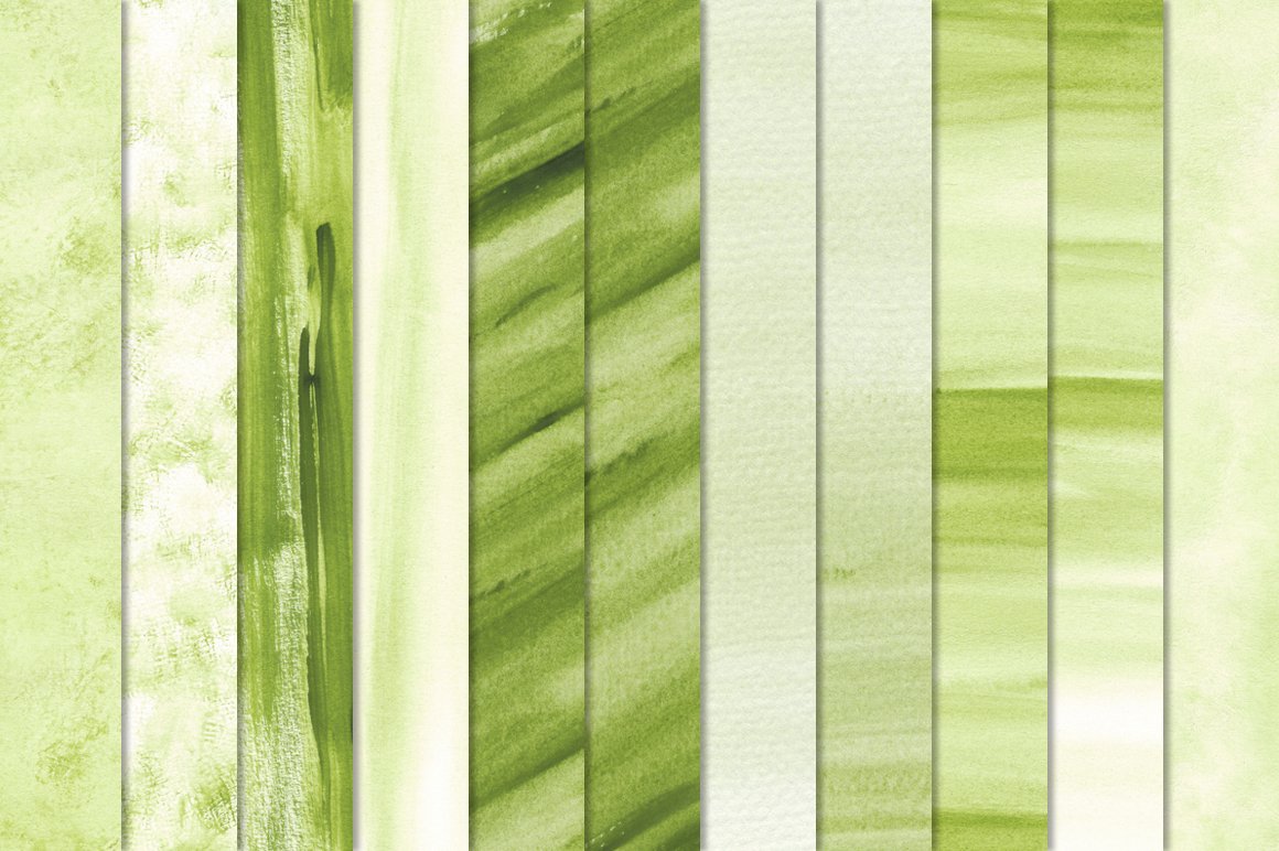 22 Green Watercolor Texture Backgrounds (401955) | Textures | Design ...
