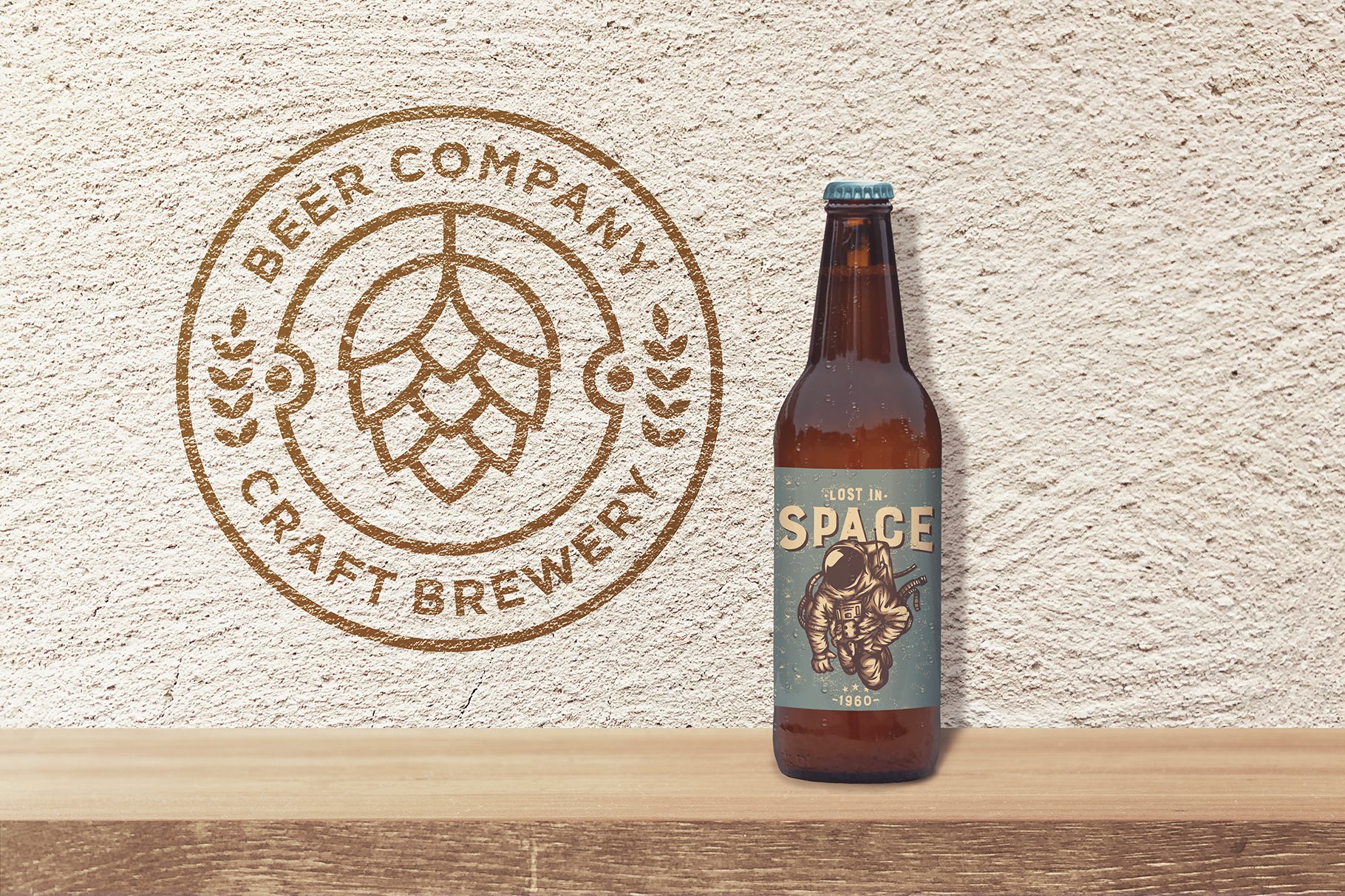 Shelf Beer 50cl Mockup (465688) | Mockups | Design Bundles