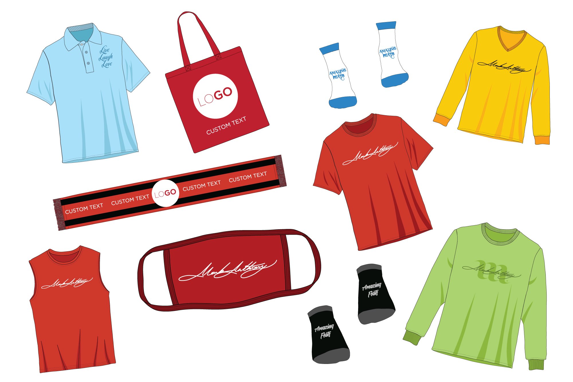 Apparel Mega Bundle - Vector Template Mockup (998795) | Clothing ...