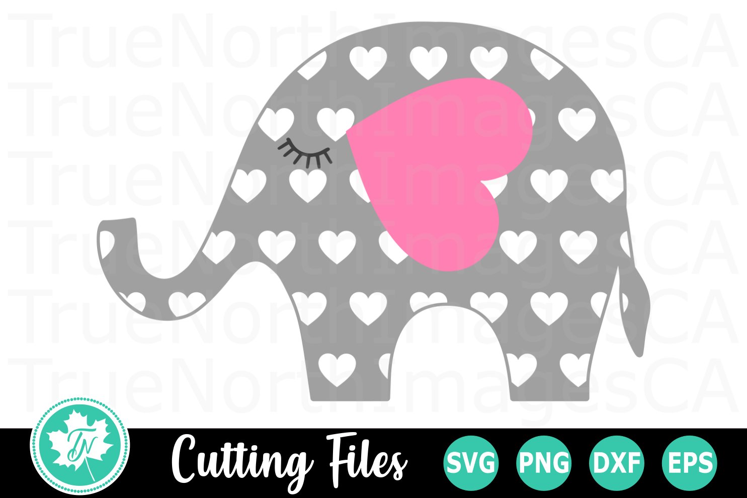 Heart Elephant- An Animal SVG Cut File