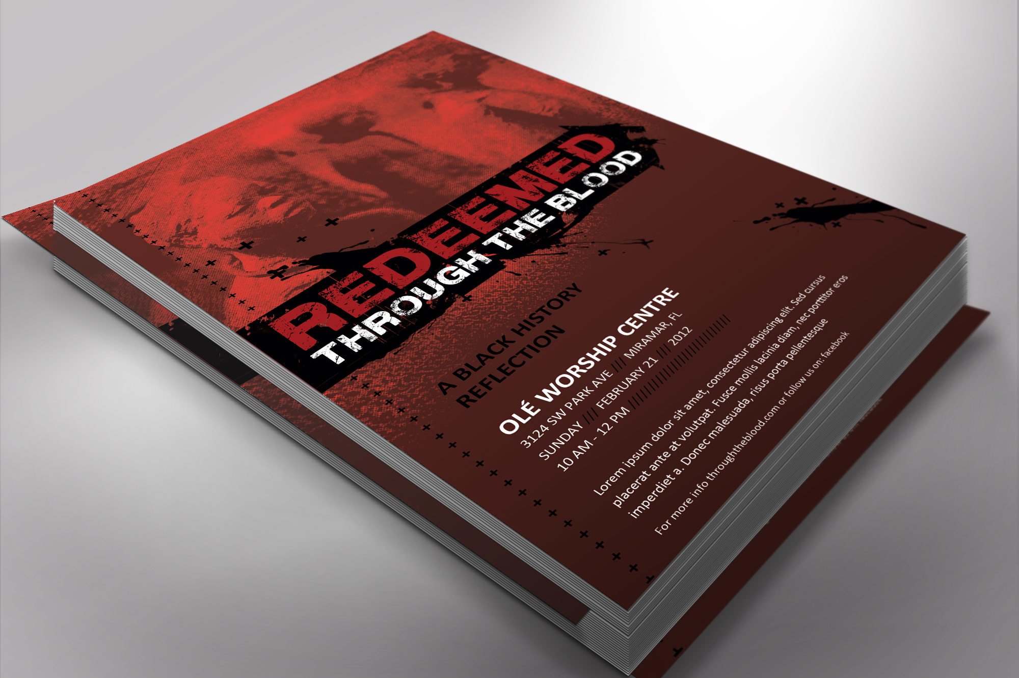 Redeemed Black History Flyer Word Publisher Template V2 (468580 ...