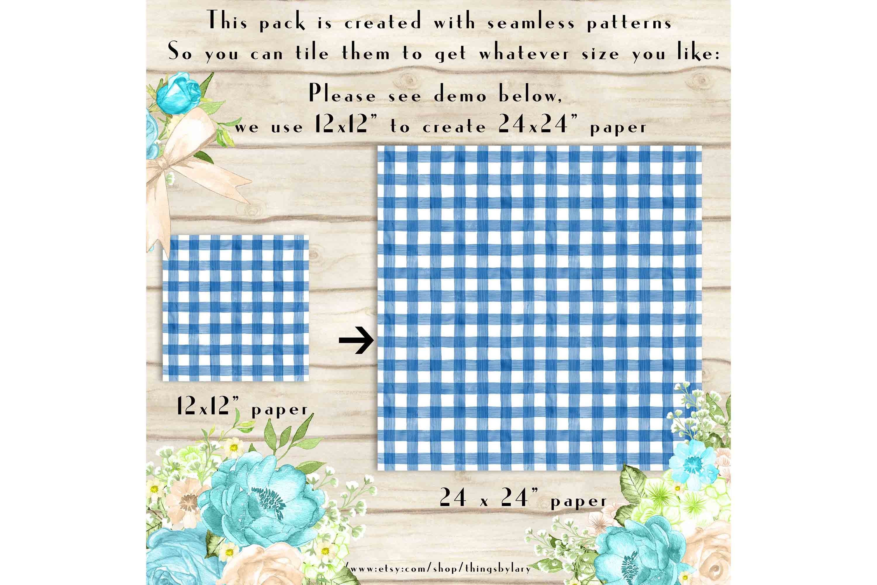 254 Seamless Watercolor Gingham Digital Papers 12 x 12 inch (130983 ...