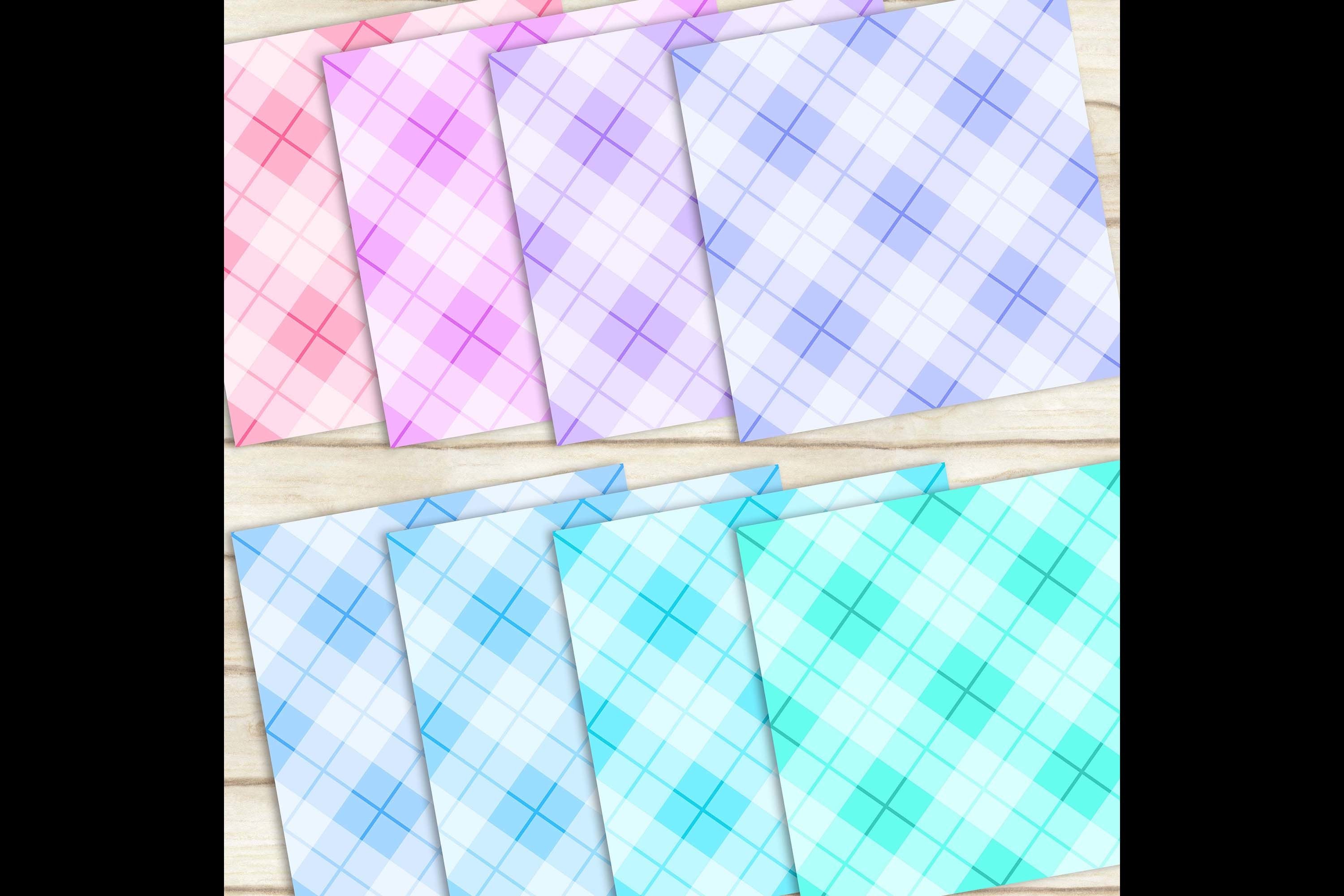 16 Seamless Gingham Pattern Digital Papers 12 x 12 inch (135552 ...