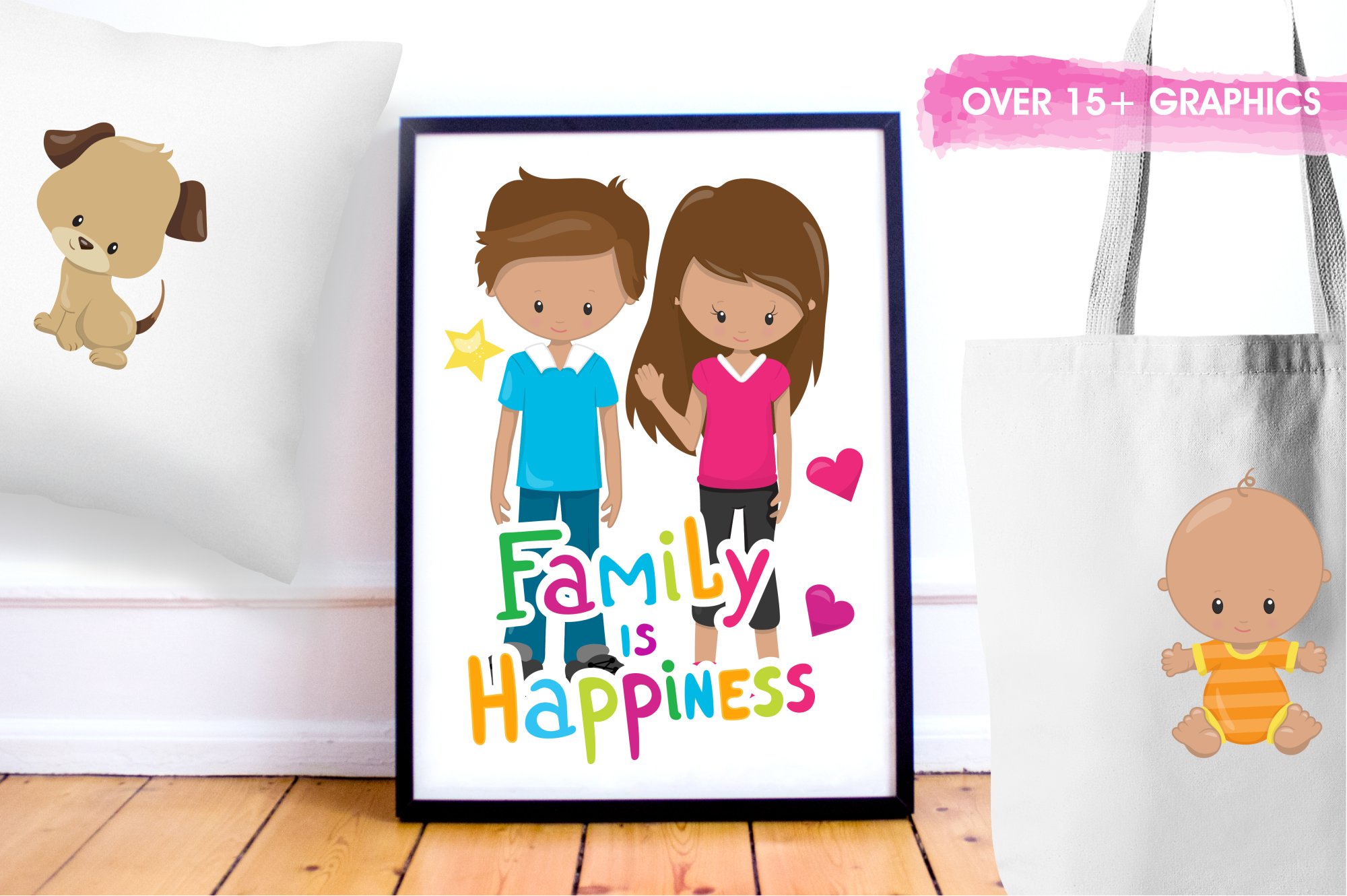 Happy Family graphics and illustrations (14462) | Illustrations ...