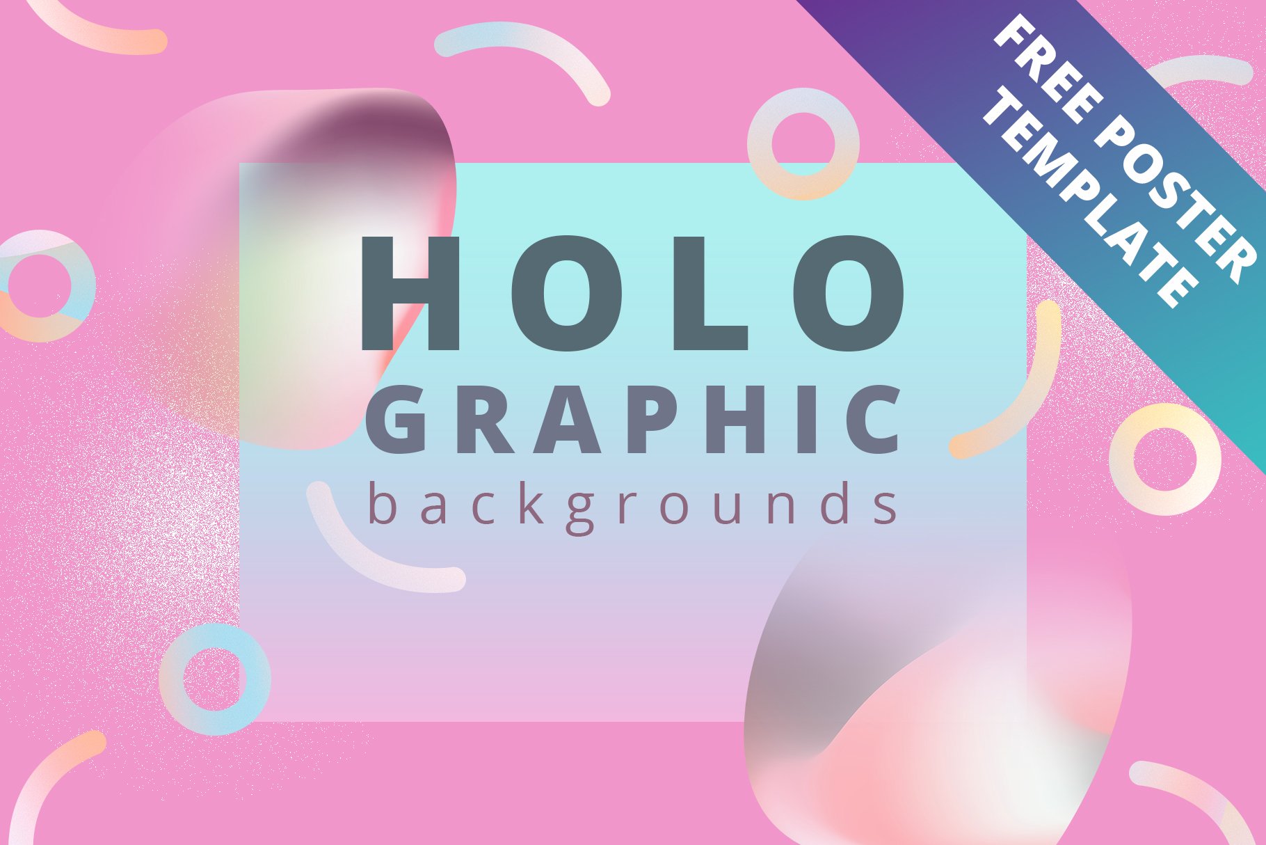 Holographic backgrounds and shapes (126980) | Backgrounds | Design Bundles
