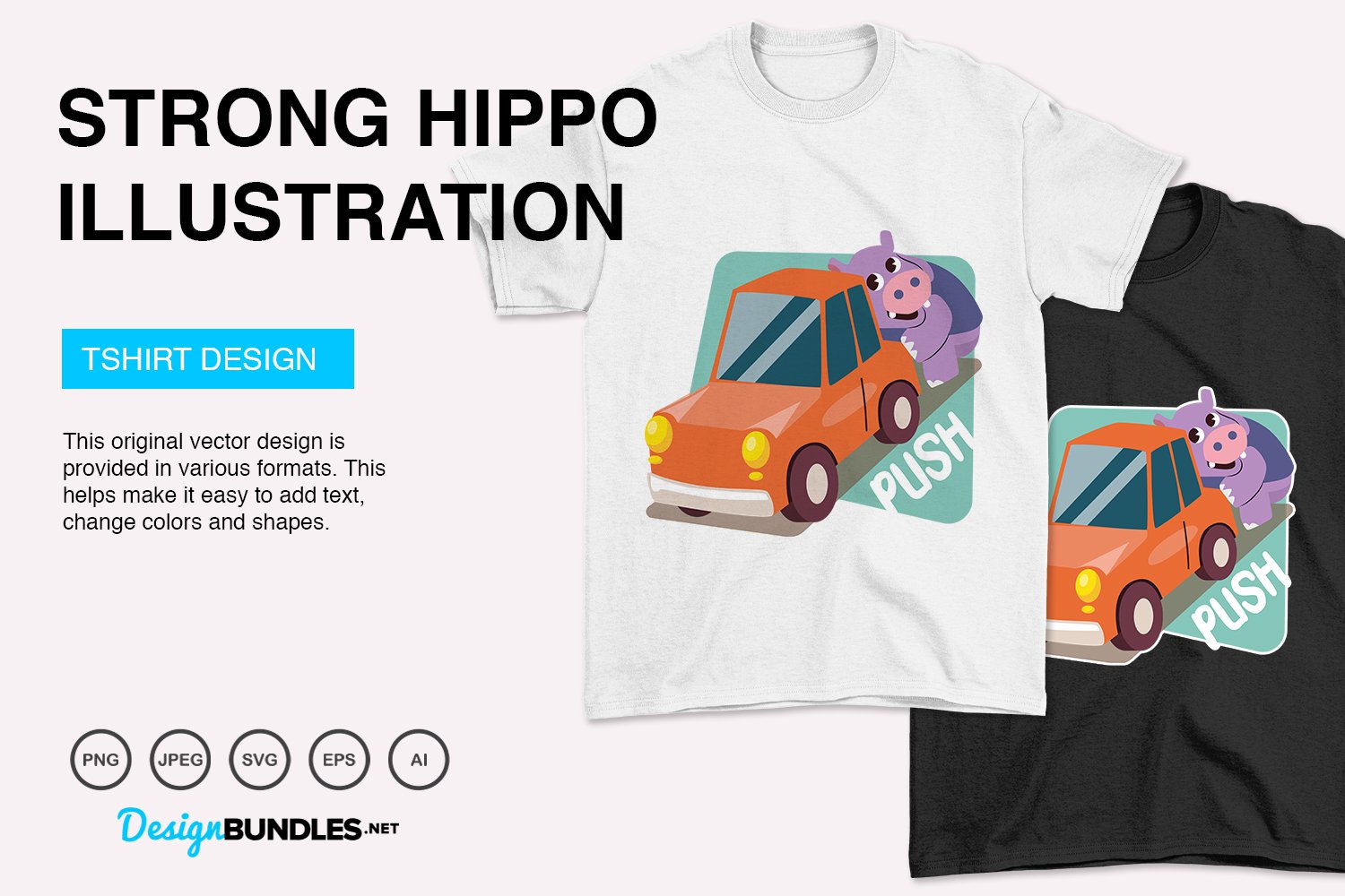 Strong Hippo Vector Illustration