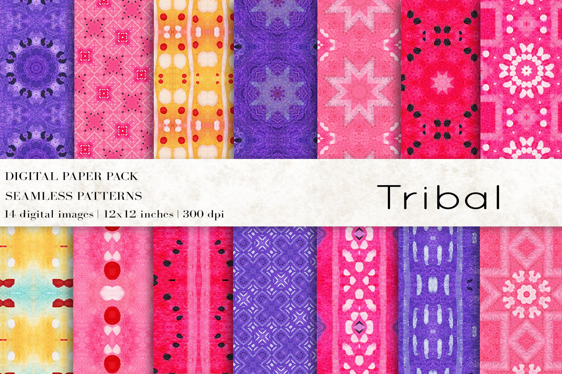 Tribal Digital Papers, Boho Seamless Patterns (924570) | Patterns ...