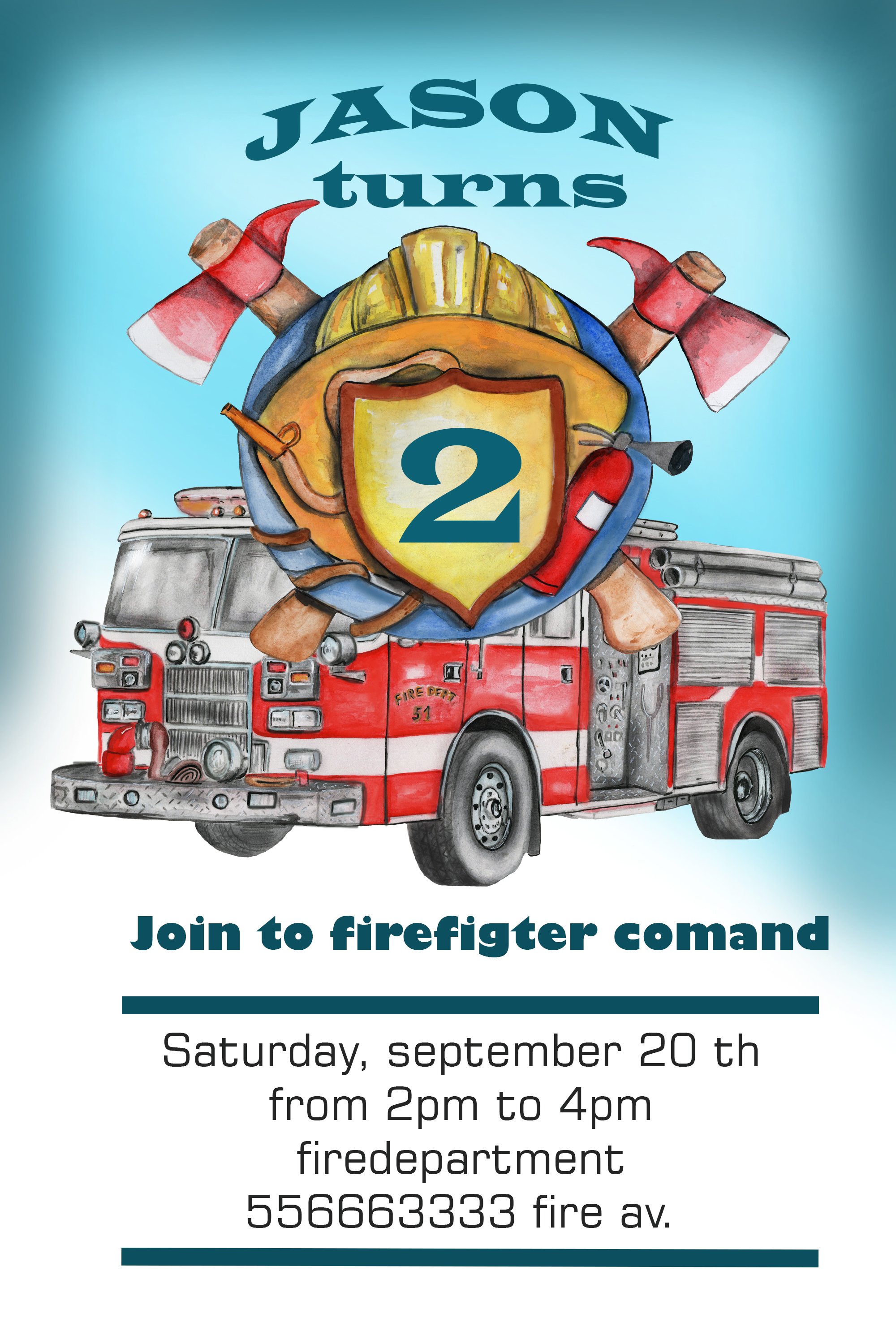 Firefighter watercolor clipart include firemen, fire truck (313631 ...