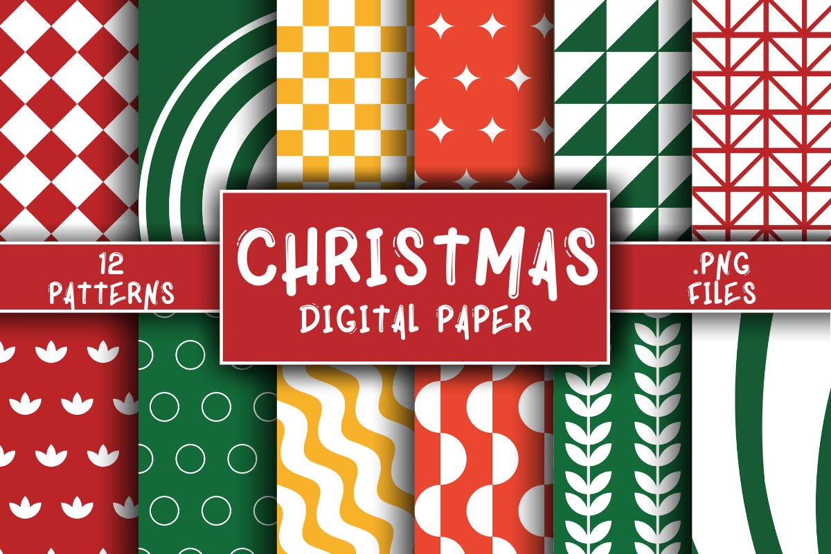 Christmas Pattern Digital Paper (1097670) | Patterns | Design Bundles