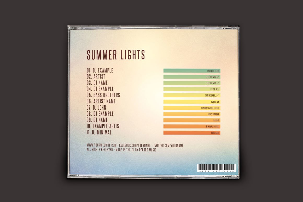 Summer Lights CD Cover Artwork (83278) | Branding | Design Bundles